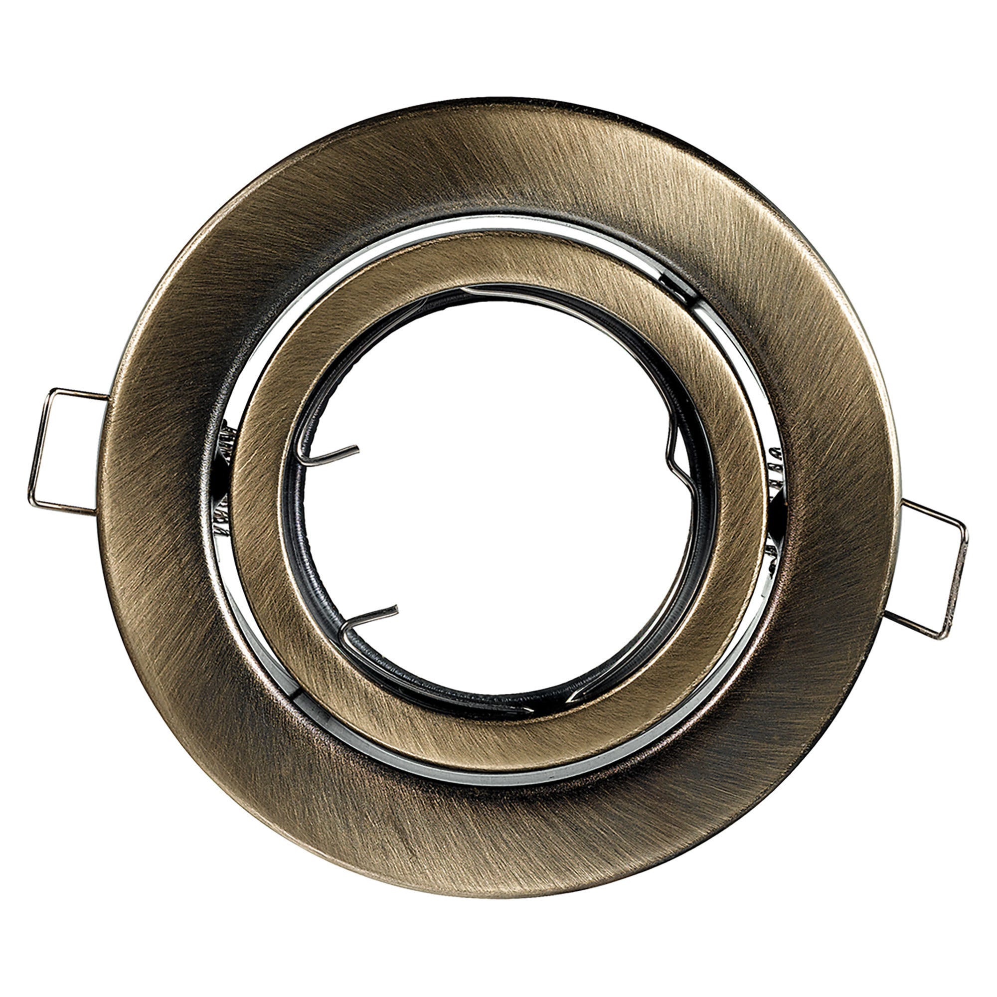 GHIERA A INCASSO REFLEX TONDA COLORE BRUNITO ORIENTABILE 15° PER GU10 O ...