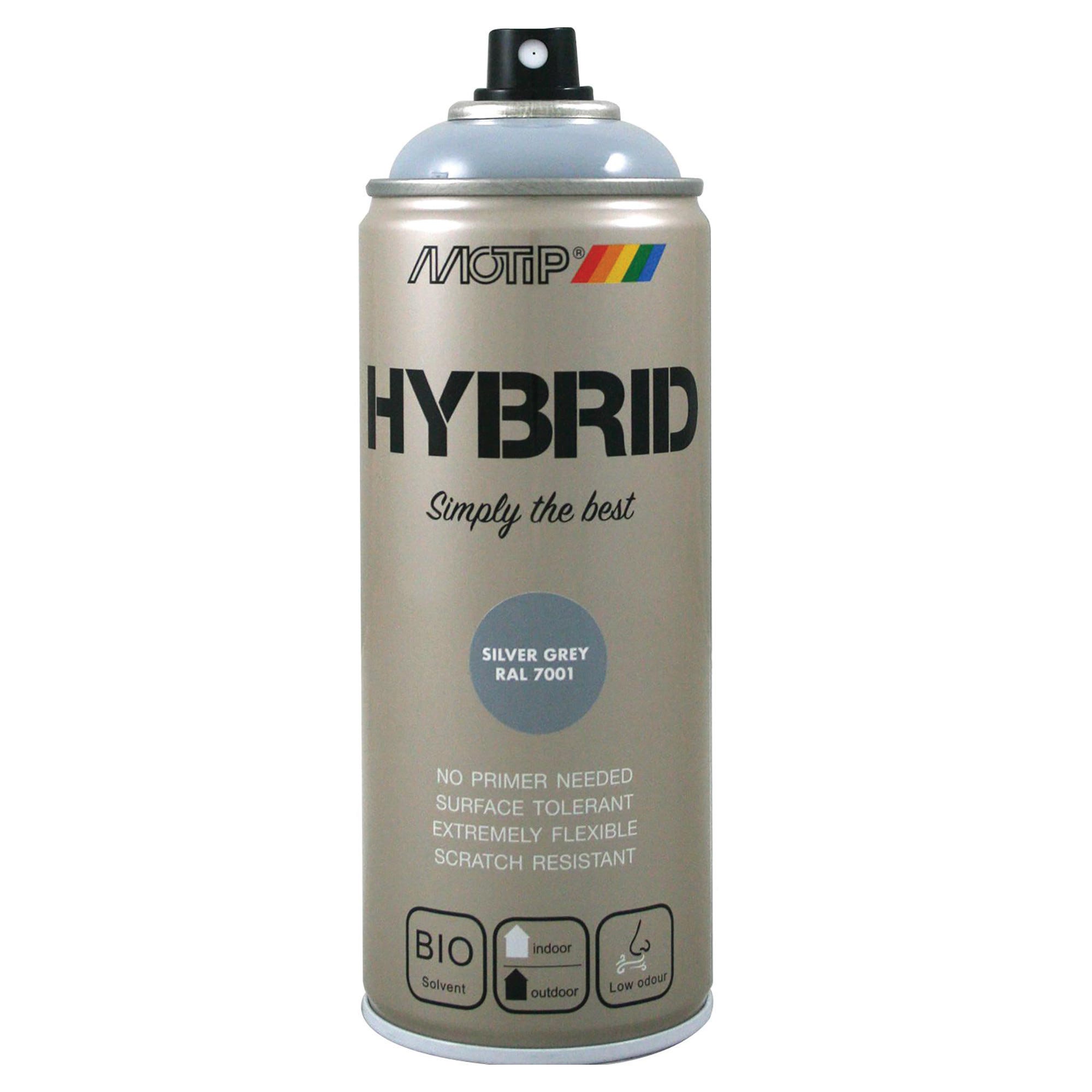 VERNICE SPRAY HYBRID RAL 7001 MOTIP GRIGIO ARGENTO 400 ml 2,5 - 3,5 m² ...