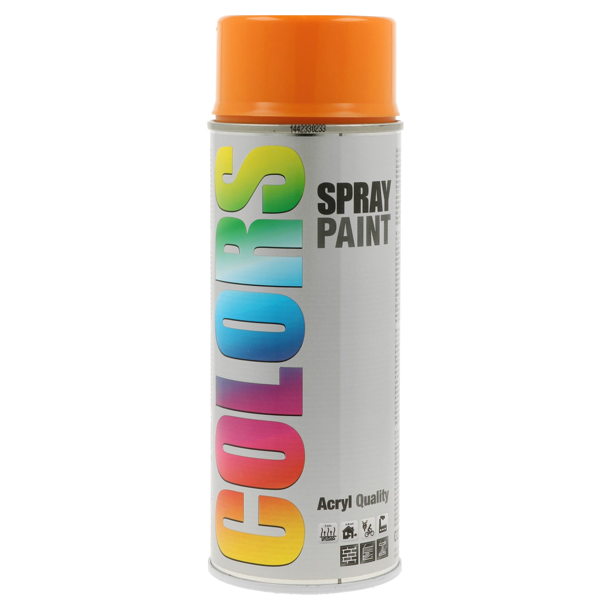 SMALTO SPRAY COLORS MOTIP RAL 2011 ARANCIO INTENSO 400 ml 2 - 4 m² CON 1 l