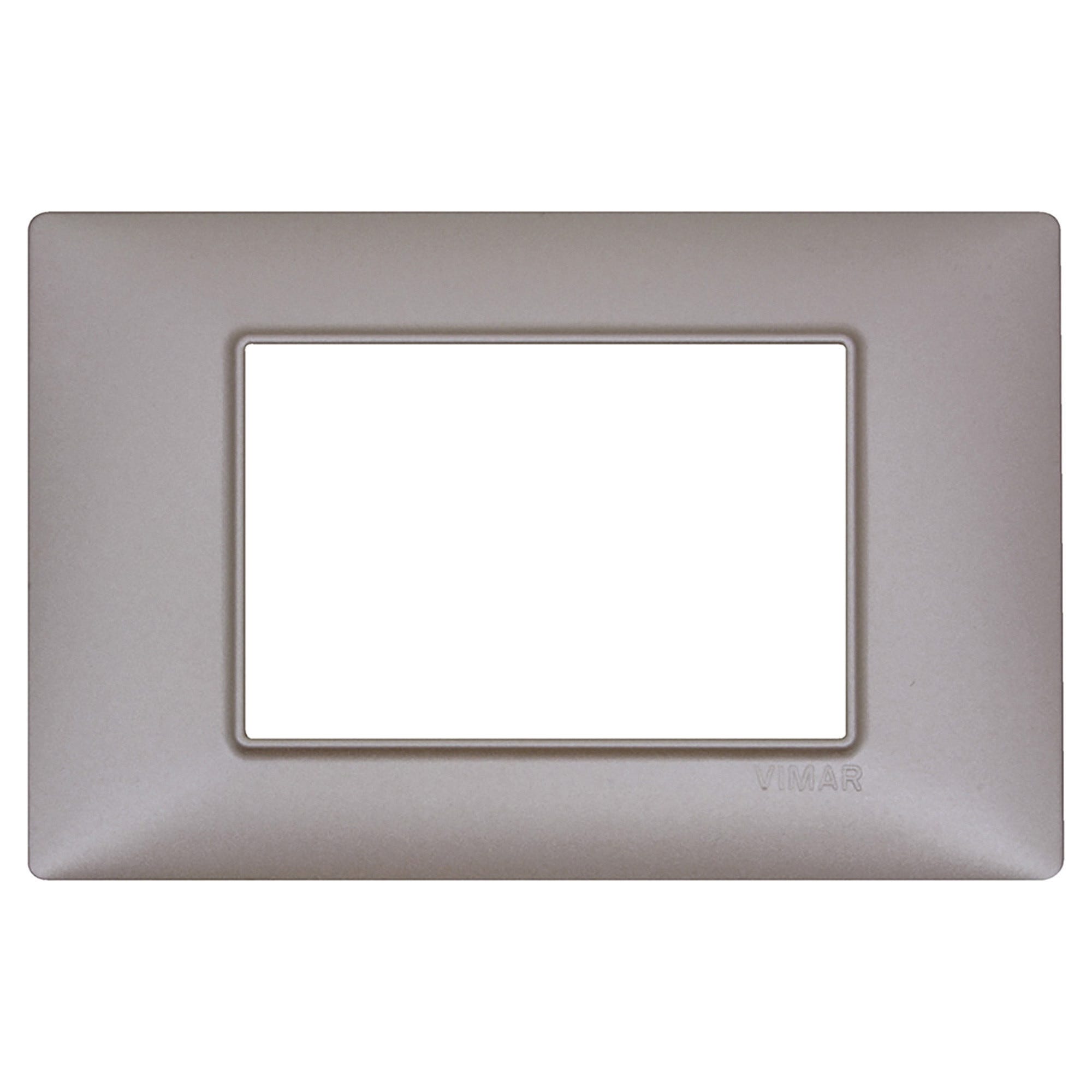 PLACCA VIMAR PLANA 3 MODULI CHAMPAGNE OPACO