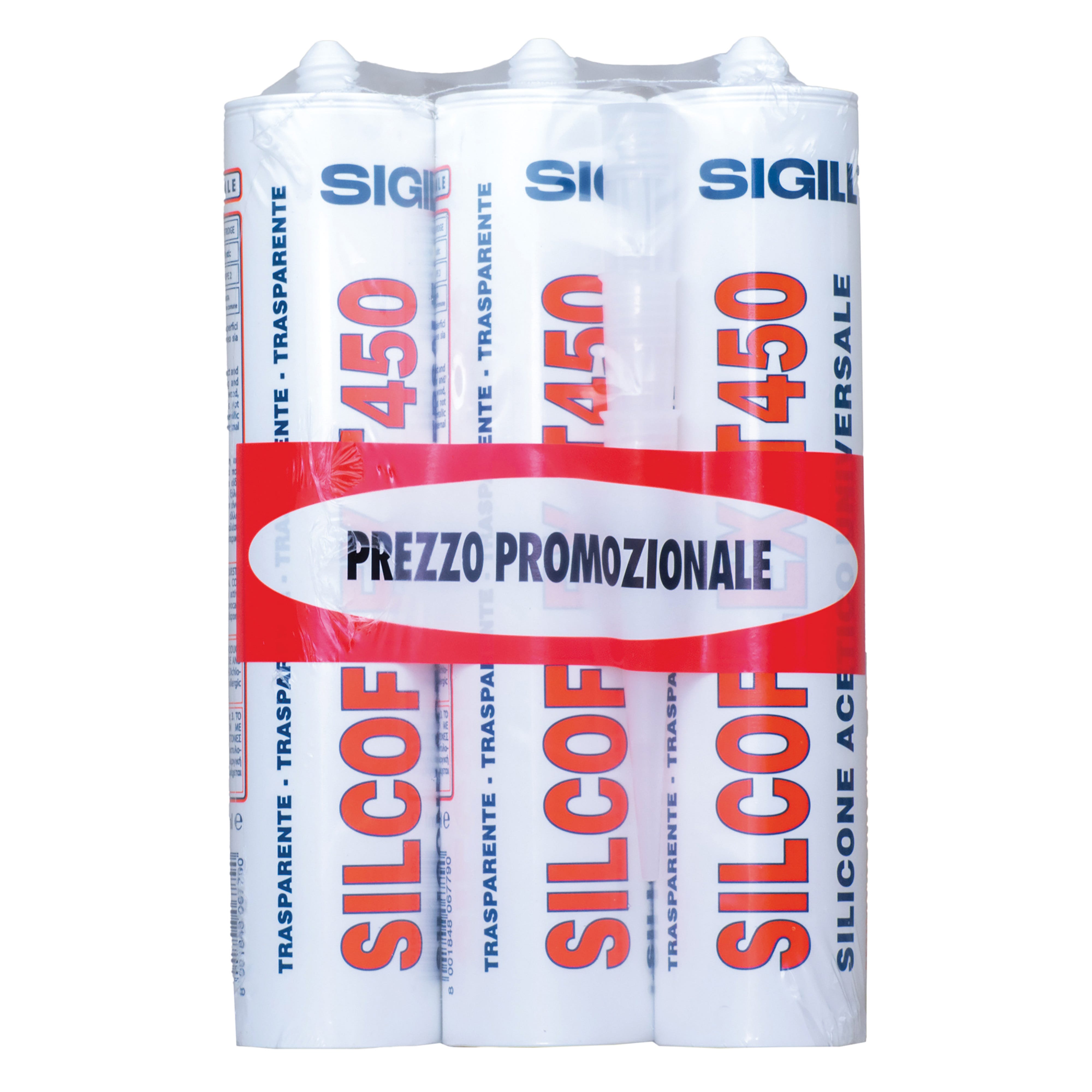 KIT 3 SILICONI ACETICI SILCOFLEX SIGILL 280 ml TRASPARENTE MULTIUSO