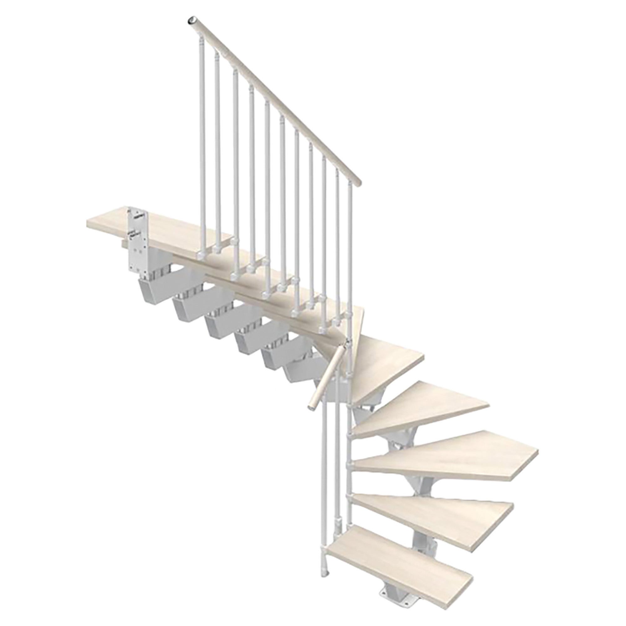 SCALA A GIORNO MAXI A U (DUE GIRI) 12 GRADINI IN LEGNO DI FAGGIO ...