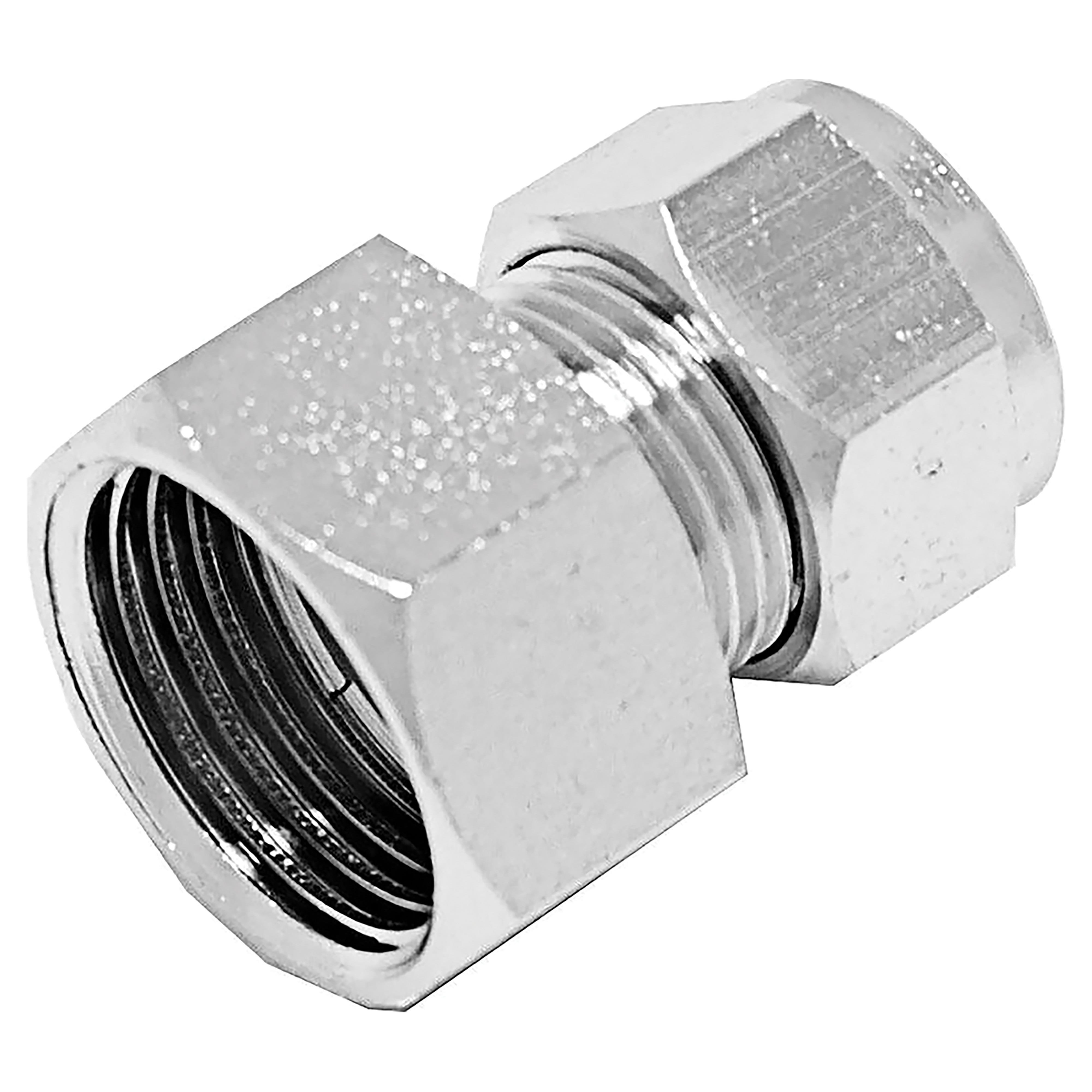 RACCORDO BICONO OTTONE CROMATO DRITTO F 1/2'' x Ø 12 mm