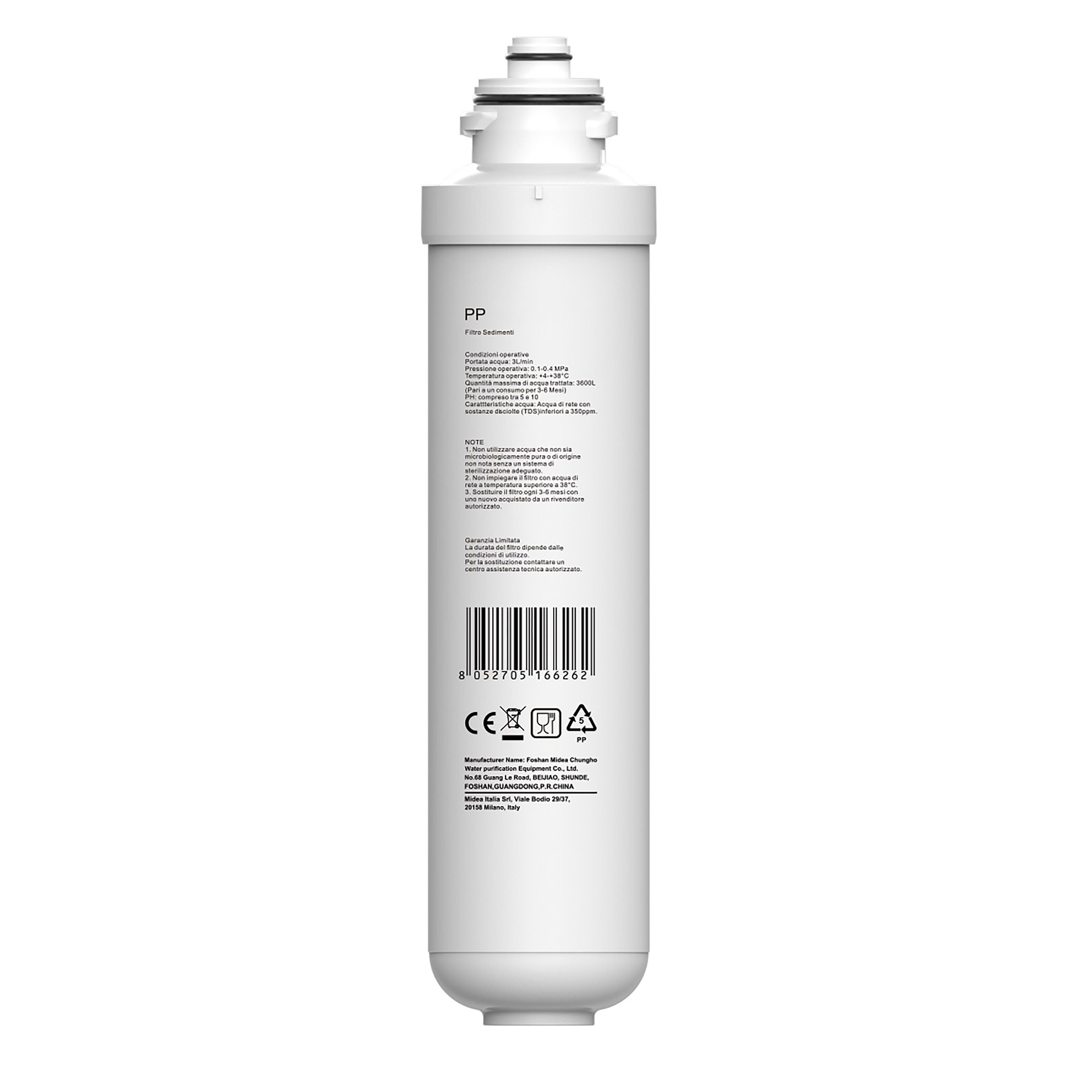 FILTRO POLIPROPILENE MIDEA JTY08-019 PER DEPURATORE ULTRAFILTRAZIONE JL1844