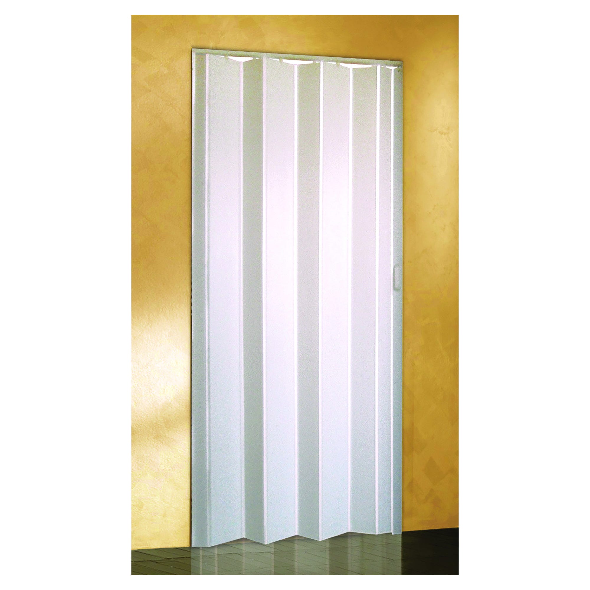PORTA A SOFFIETTO BIANCO VENATO CON SERRATURA MAGNETICA 215x84 cm (HxL)