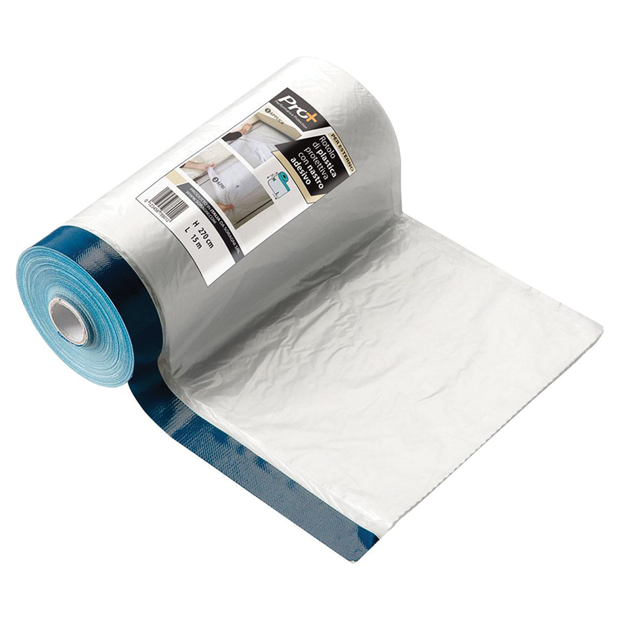 PLASTICA PROTETTIVA PRO+ 270 cm x 15 m IN ROTOLO E NASTRO ADESIVO PER ...