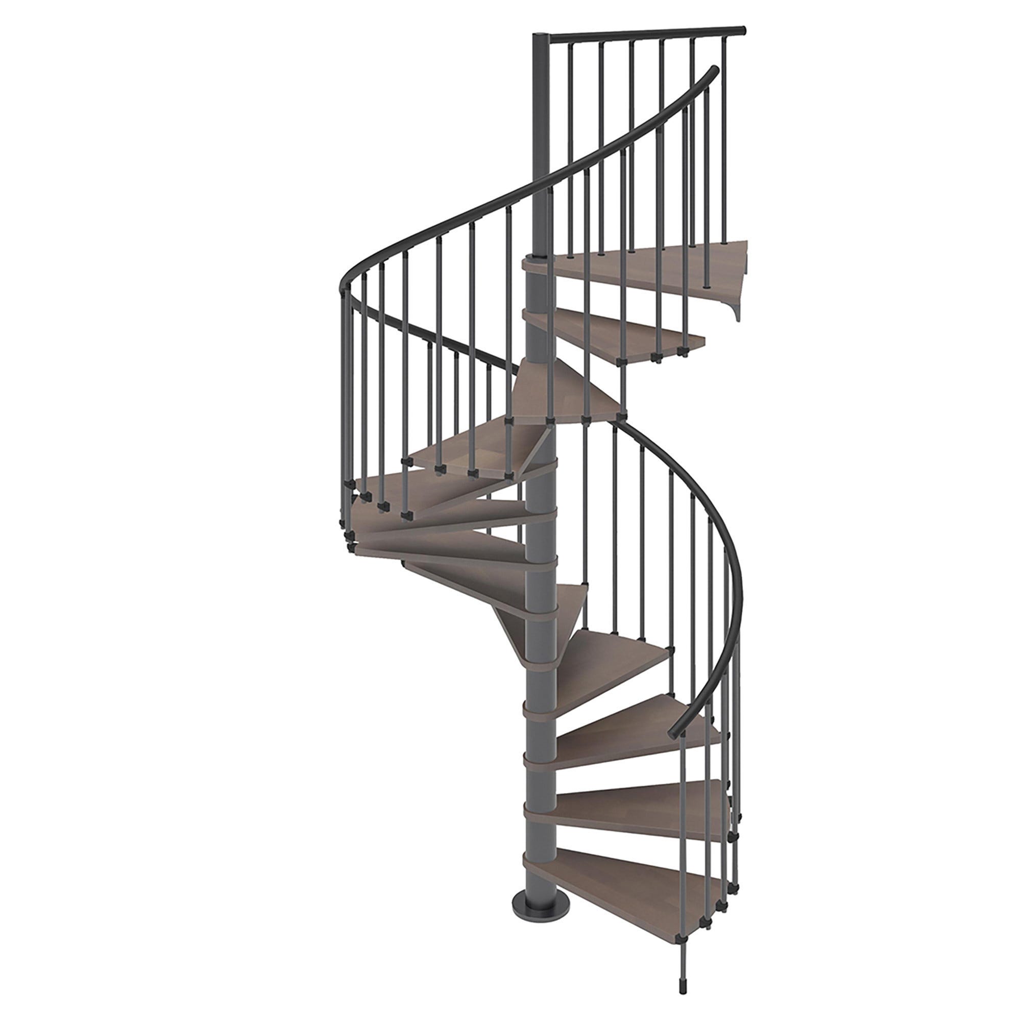 SCALA A CHIOCCIOLA JENNY Ø 120 cm 13 GRADINI IN LEGNO DI FAGGIO NOCE ...