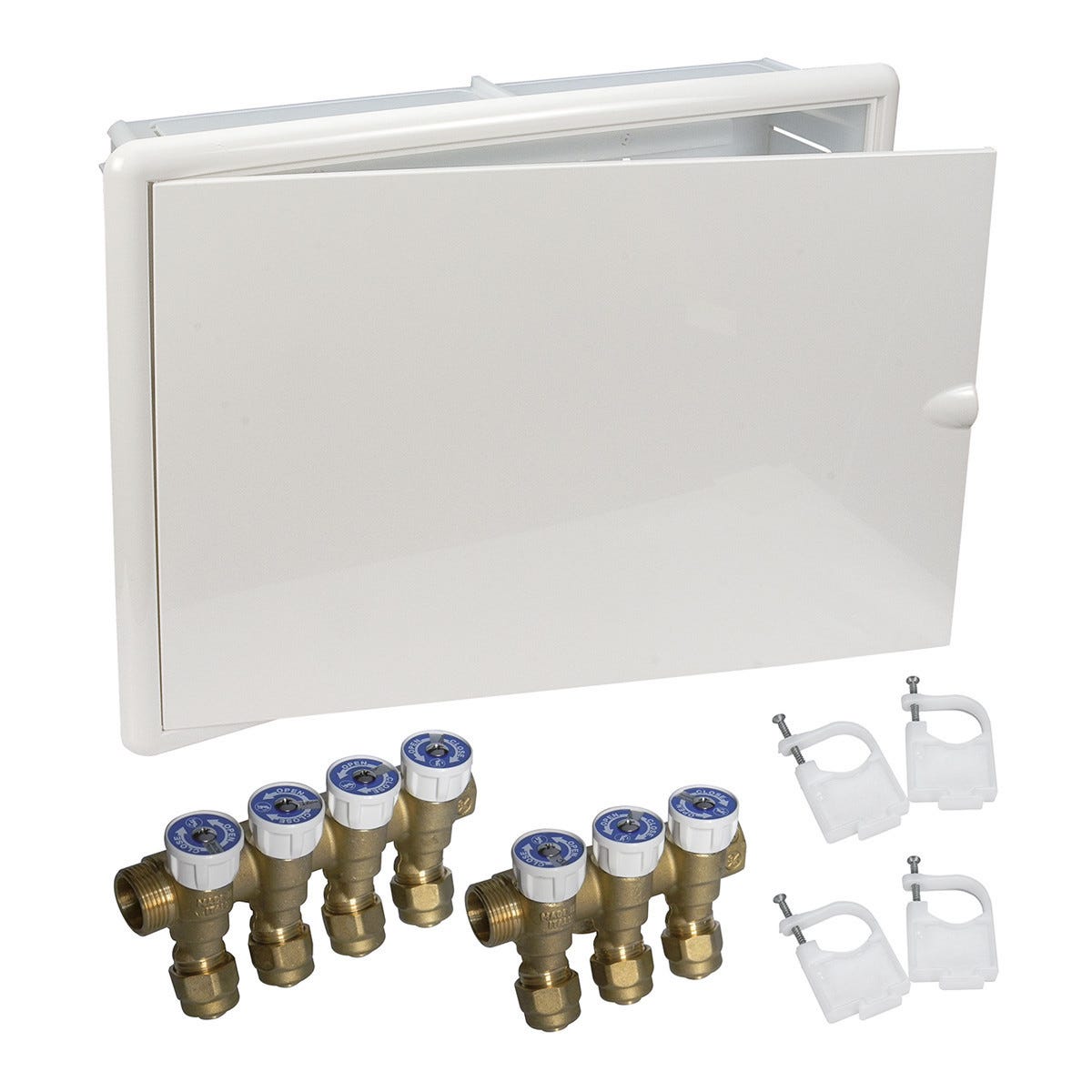 KIT CASSETTA PIU' COLLETTORI GIACOMINI 3 E 4 VIE 400x300x90 mm