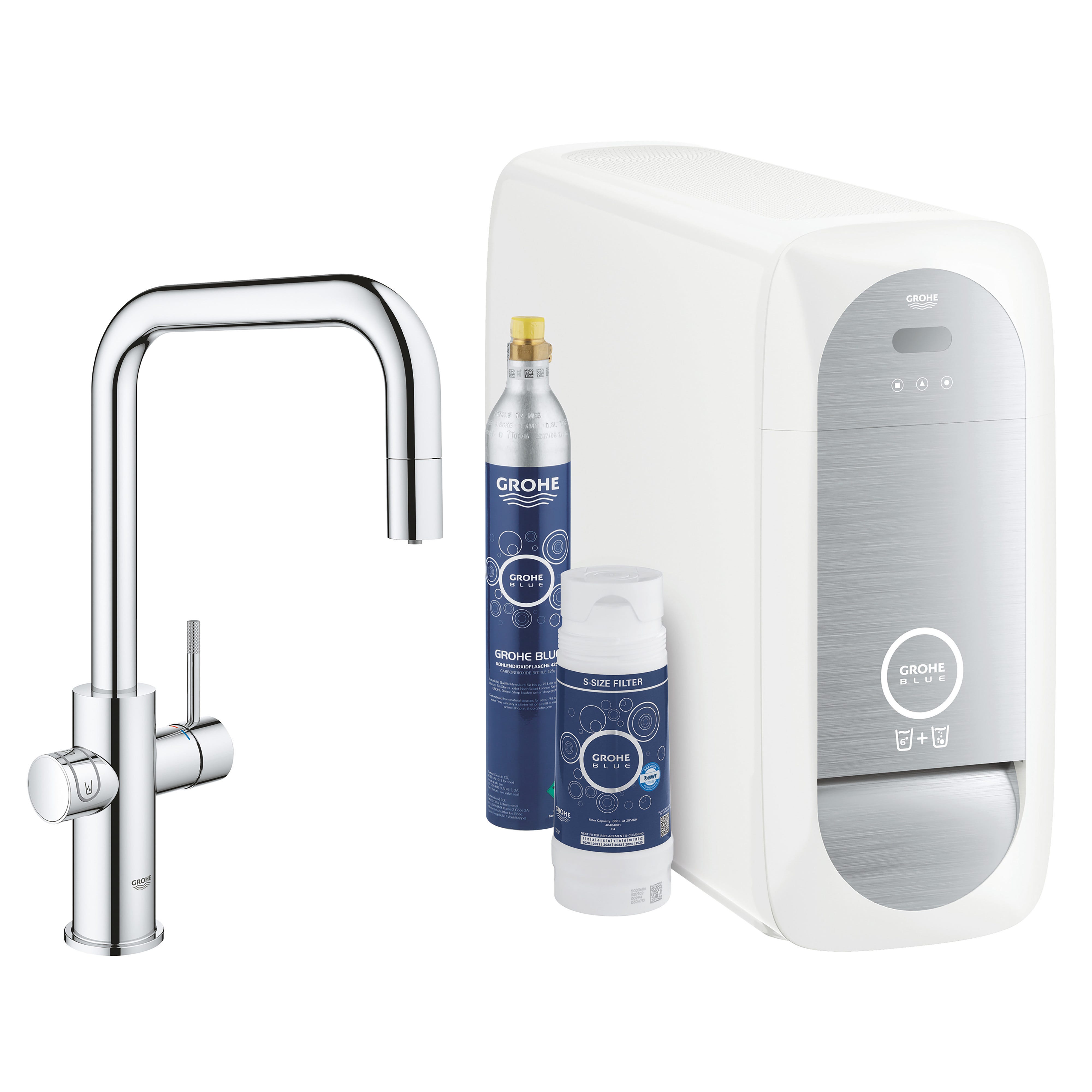 SISTEMA FILTRAZIONE GROHE BLUE HOME 31543000 MISCELATORE CROMO ACQUA ...