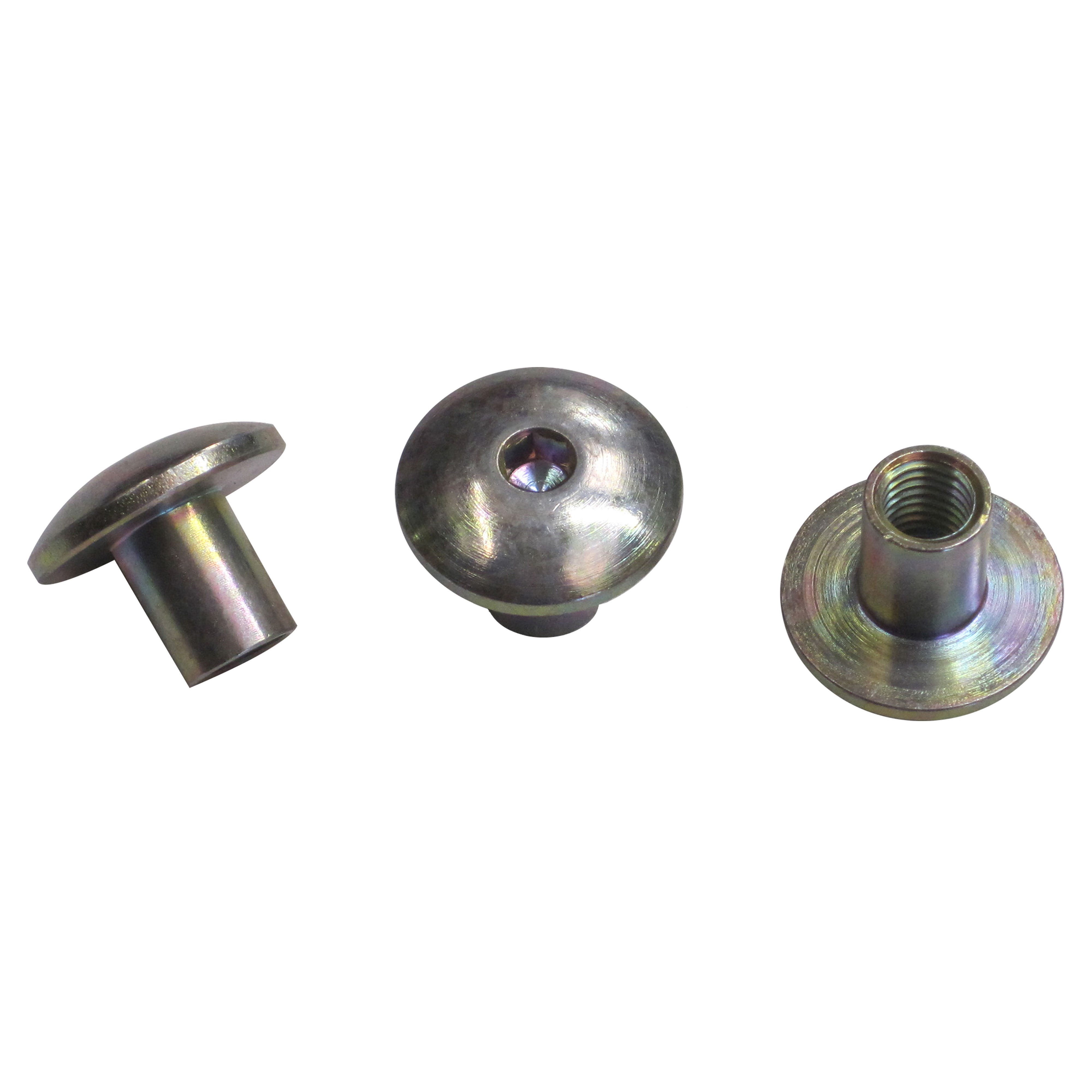 BORCHIA FILETTATA CON ESAGONO INCASSATO M8 Ø 24 mm ACCIAIO ZINCATO 2 PEZZI