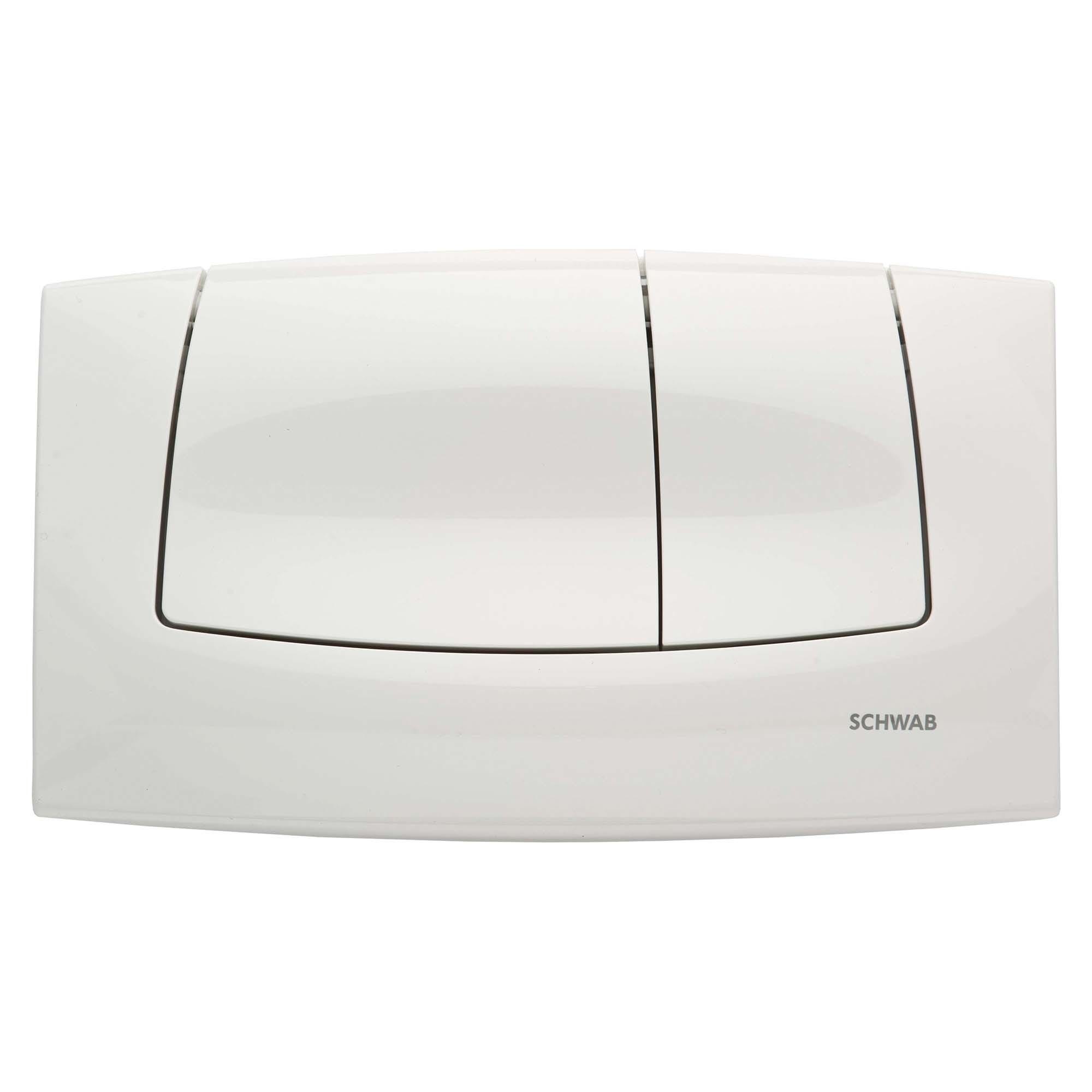 PLACCA WC SCHWAB ONDA DOPPIO TASTO BIANCA PER CASSETTA WC SOTTOFINESTRA ...