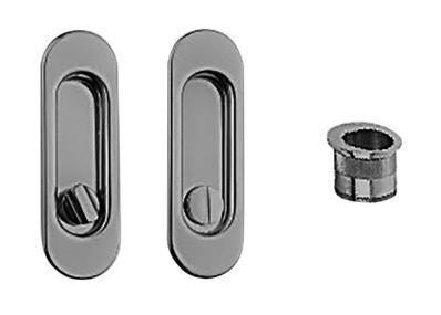 MANIGLIE COTTALI OVALI INCASSO WC CROMO SATINATO 2 PEZZI + DITALE