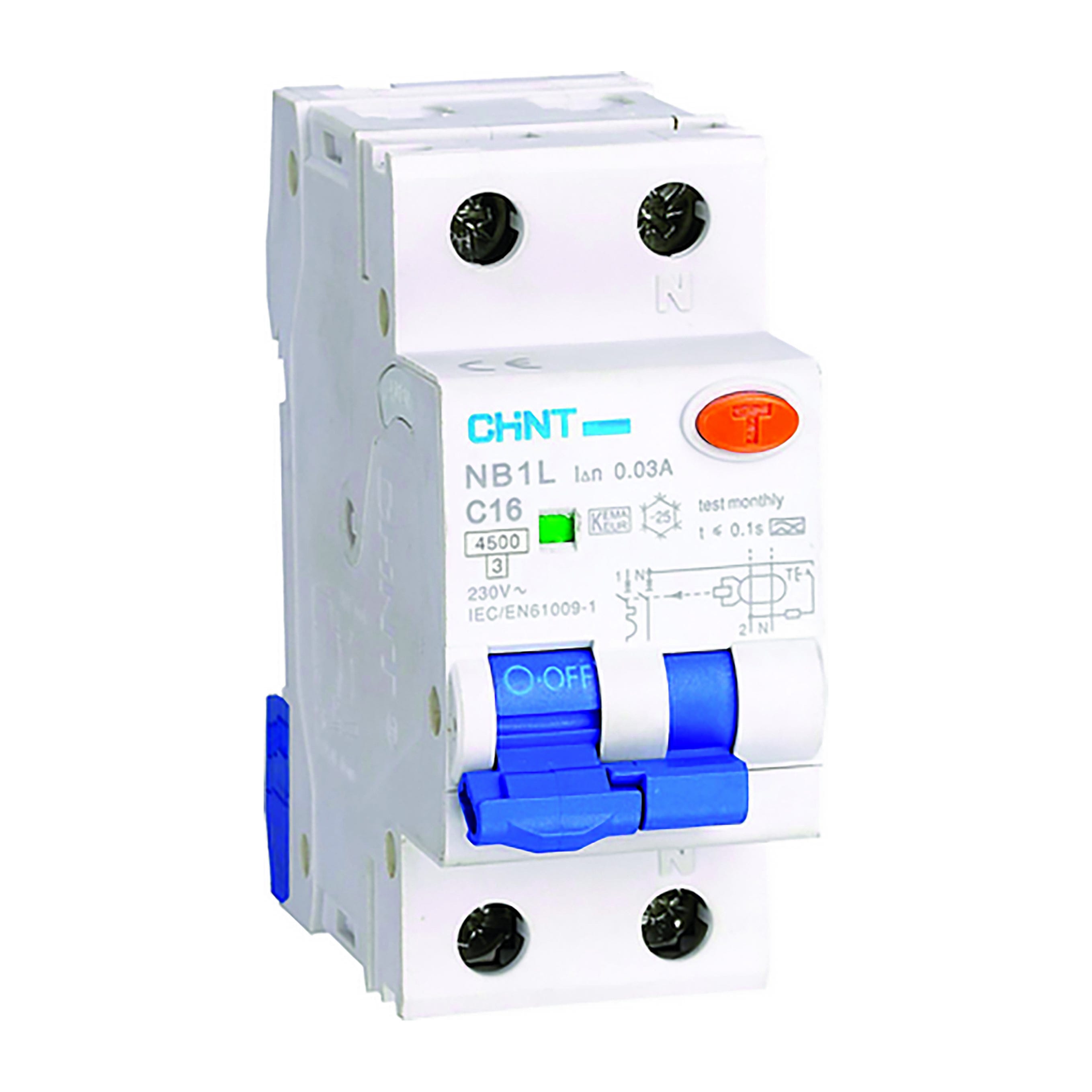 INTERRUTTORE MAGNETOTERMICO CHINT DIFFERENZIALE 1P+N 25A 4,5KA 30mA 2 MODULI 230V CLASSE A ...