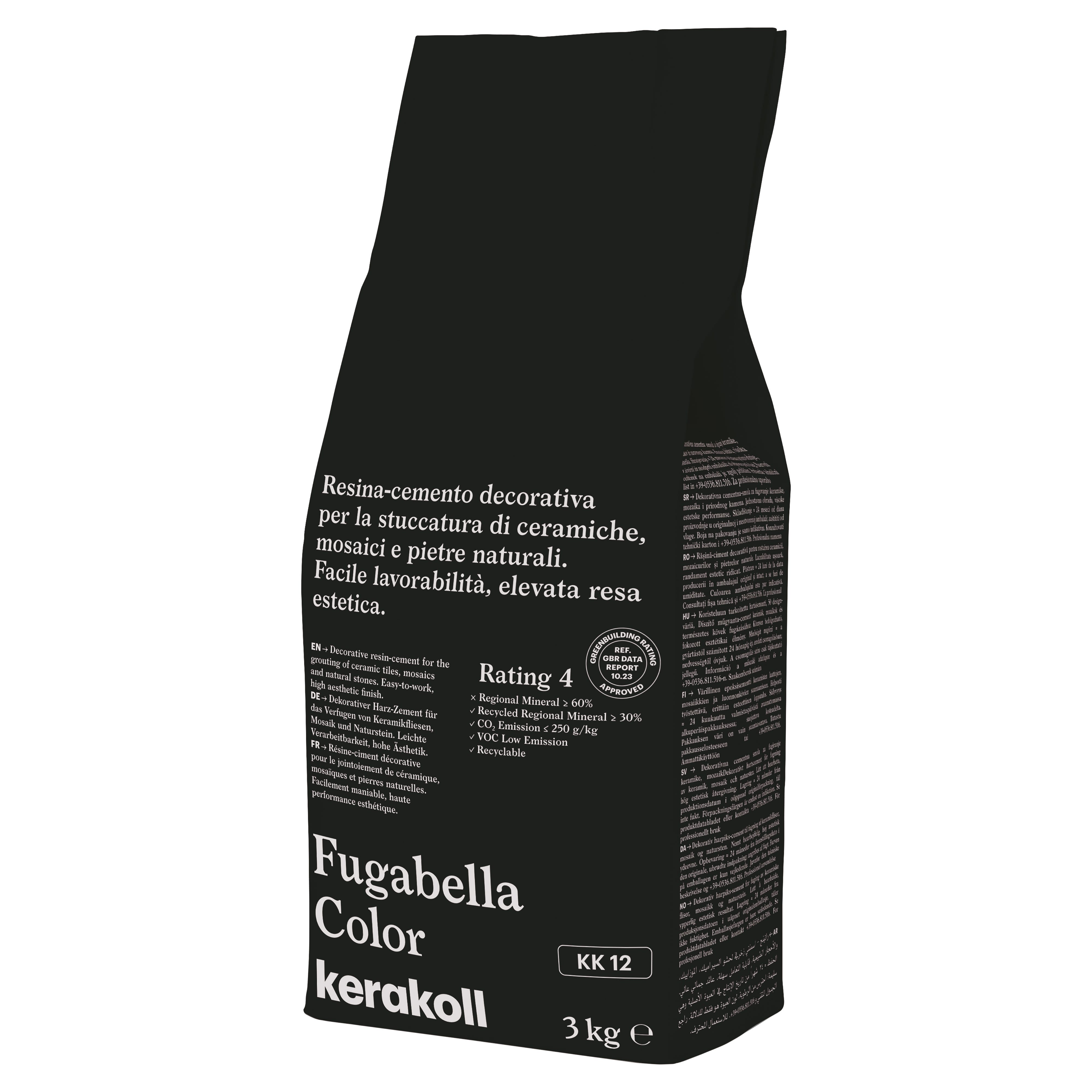 STUCCO FUGABELLA COLOR KERAKOLL KK 12 3kg FUGA 0-20 mm USO INTERNO ED ...