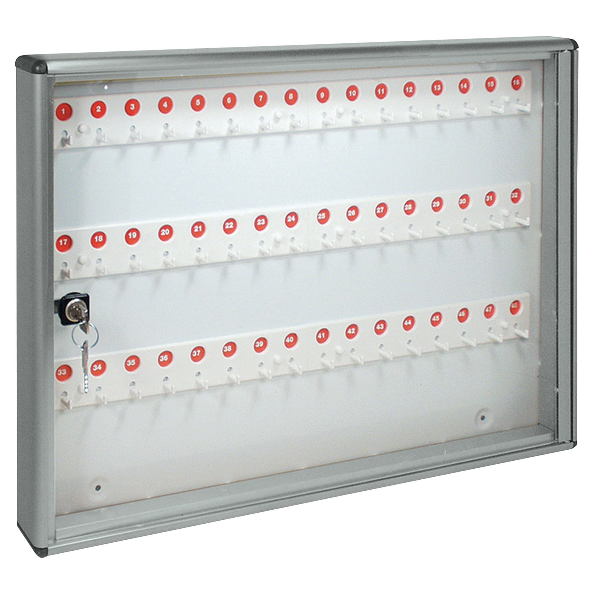 BACHECA PORTA 48 CHIAVI ALUBOX ALLUMINIO E PLEXIGLASS 55x40x5 cm (LxHxP)
