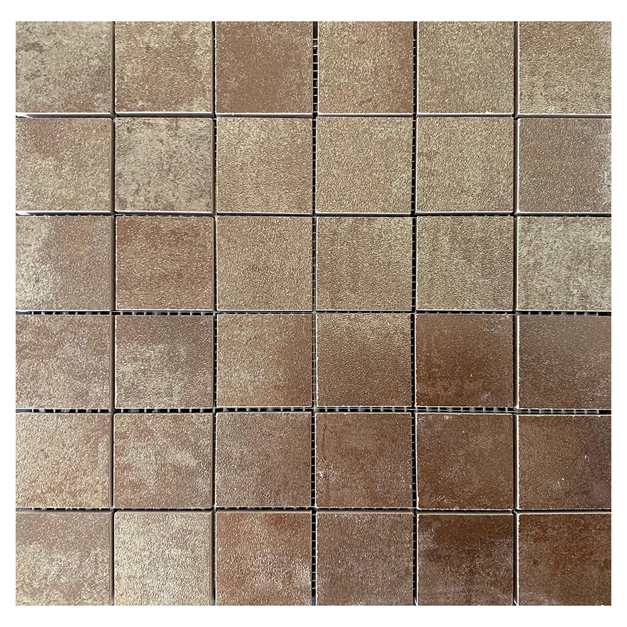 MOSAICO BARCELLONA RAME FOGLIO 30x30 cm TASSELLI 5x5 cm PEI 3 R9 GRES ...