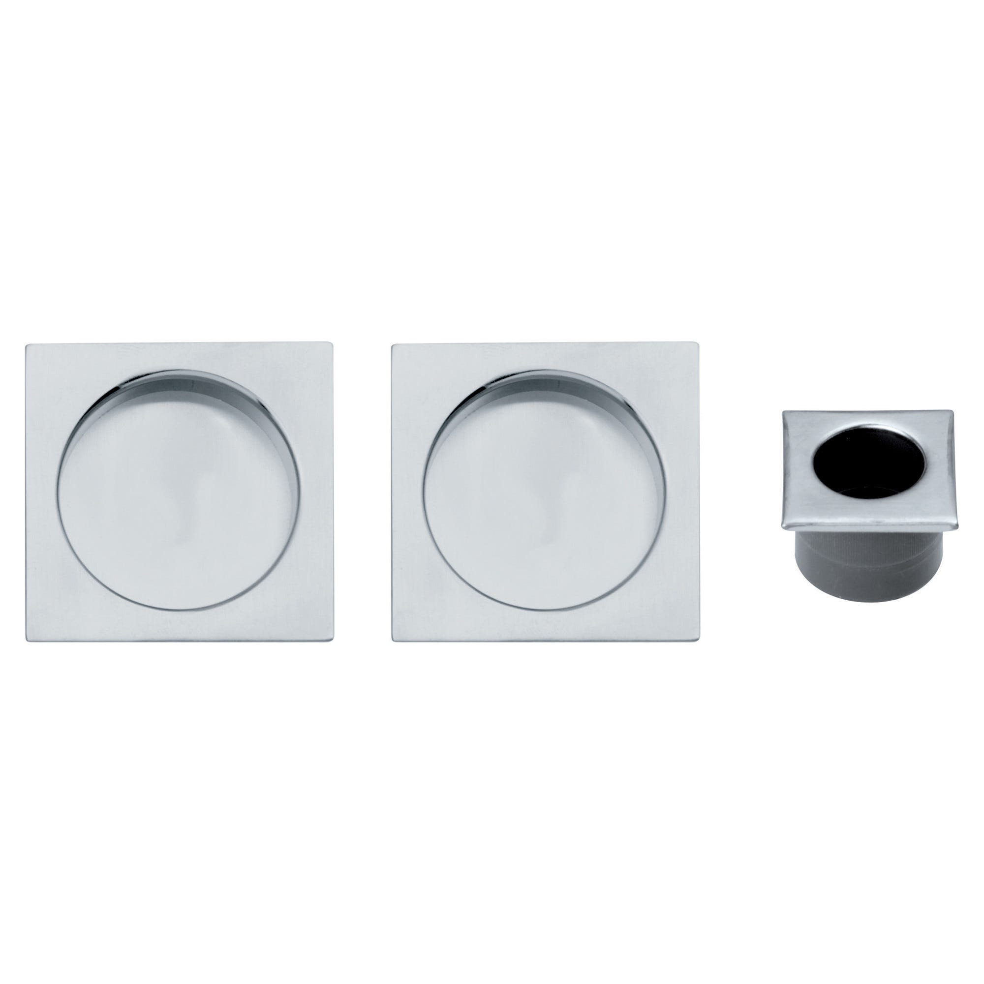 MANIGLIE COTTALI QUADRE INCASSO CIECHE CROMO SATINATO 2 PEZZI + DITALE ...