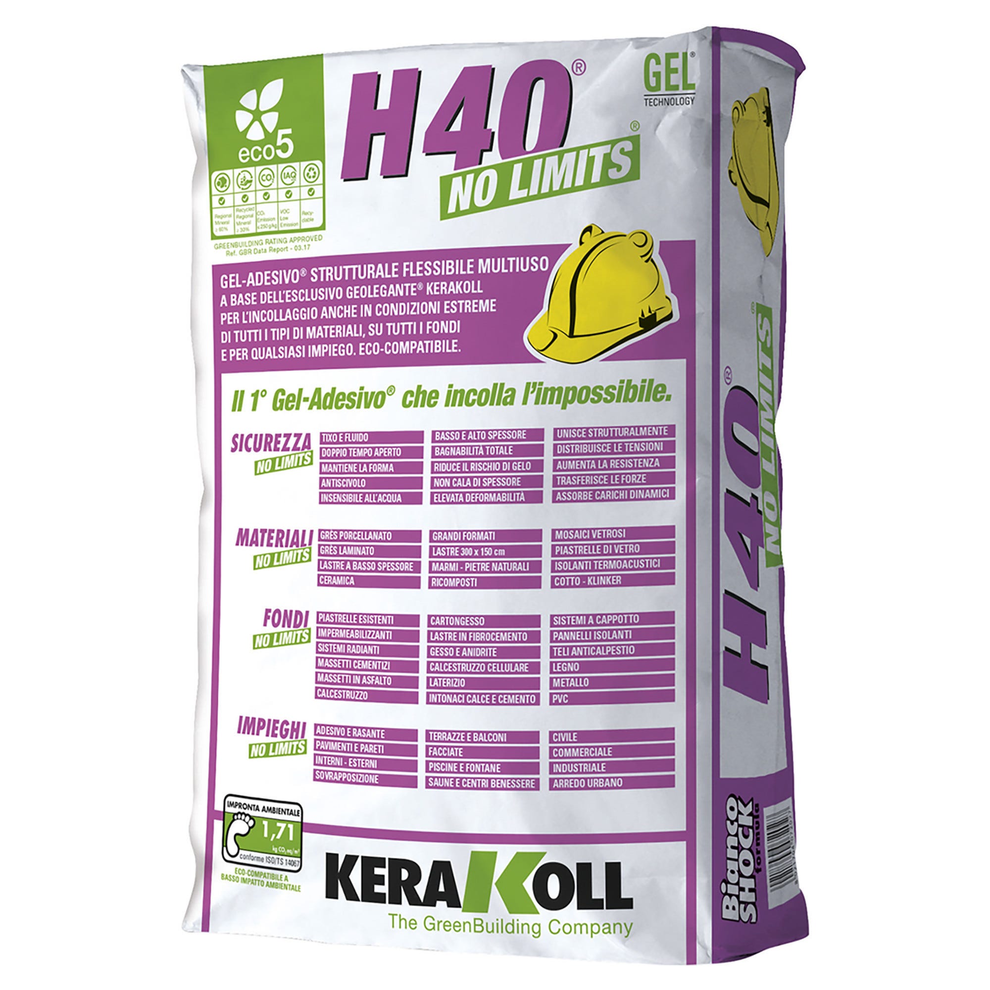 ADESIVO H40 NO LIMITS KERAKOLL 25 kg BIANCO ADESIVO H40 NO LIMITS KERAKOLL 25 kg BIANCO