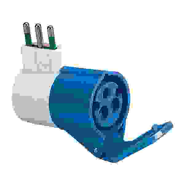 ADATTATORE CIVILE SPINA 2P+T 16A 230V PRESA 2P+T 16A CEE BLU