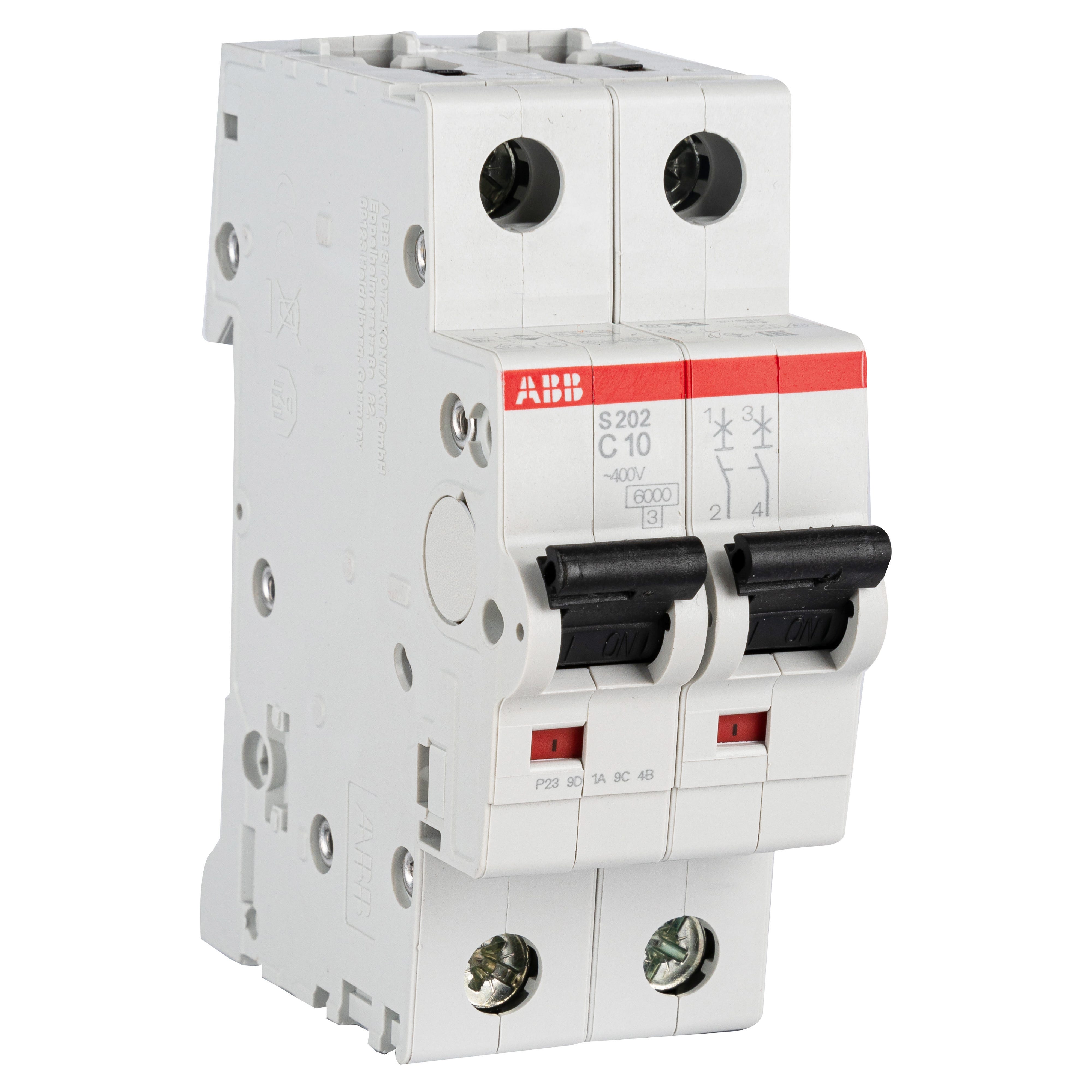 INTERRUTTORE MAGNETOTERMICO ABB 2P 10A 6KA 2MOD S202 | Tecnomat