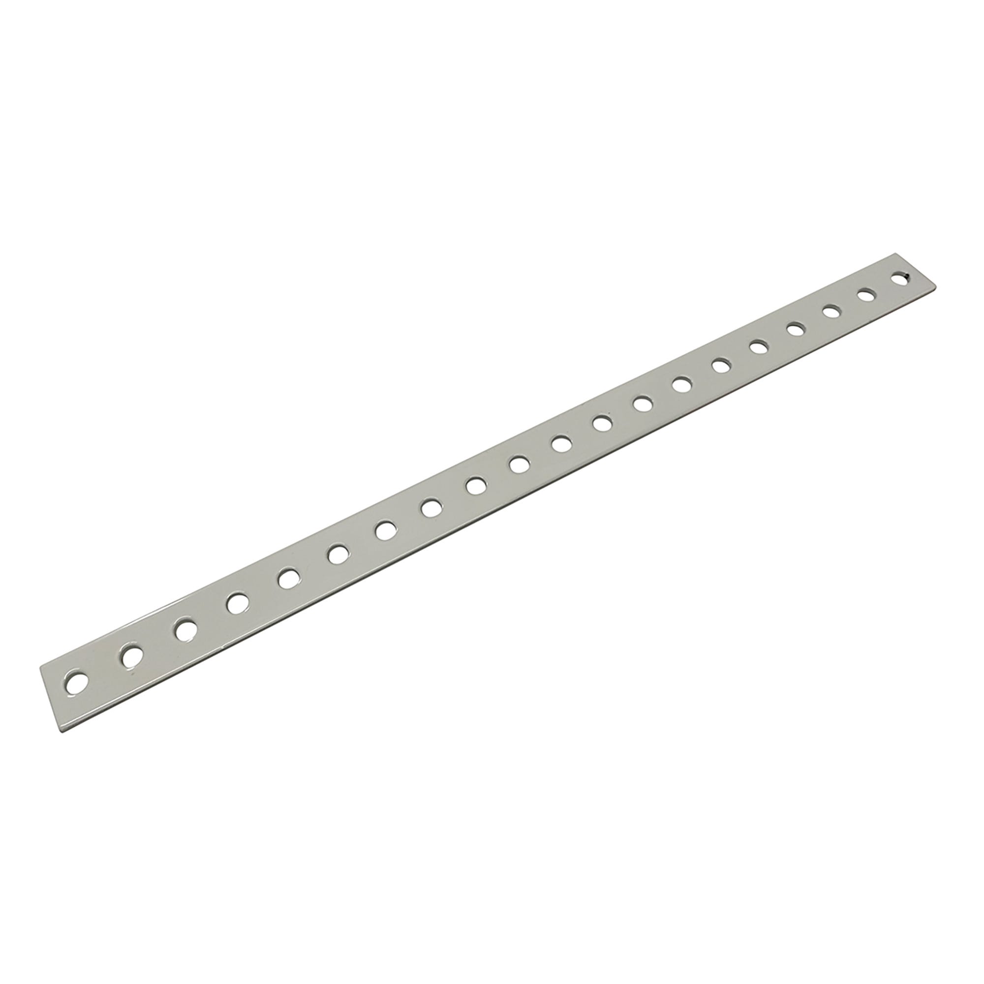 PIASTRA FORATA DRITTA RINFORZATA 300 mm ACCIAIO VERNICIATO BIANCO