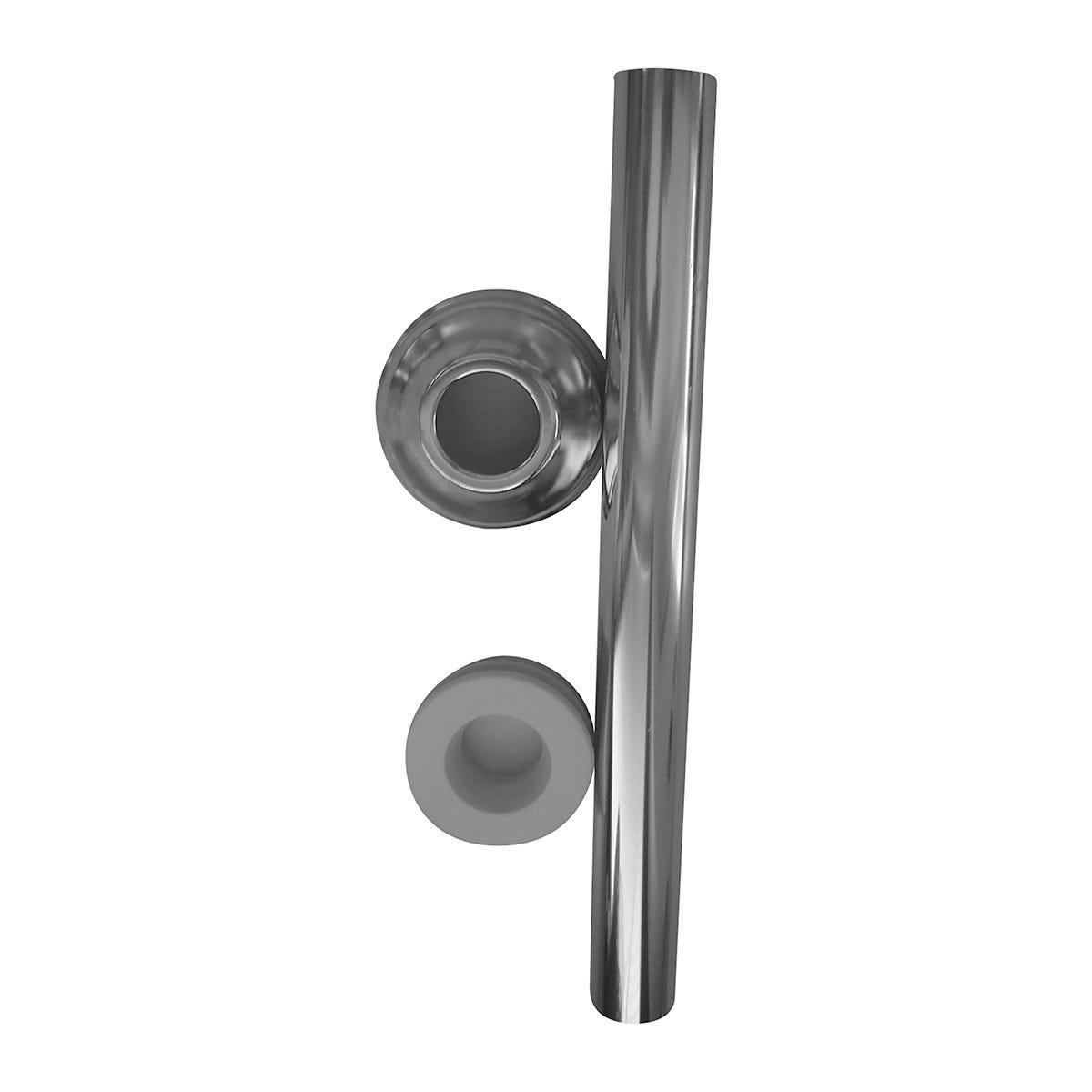 CANOTTO WC Ø 30 mm LUNGHEZZA 30 cm CROMO CON MORSETTO E ROSONE | Tecnomat