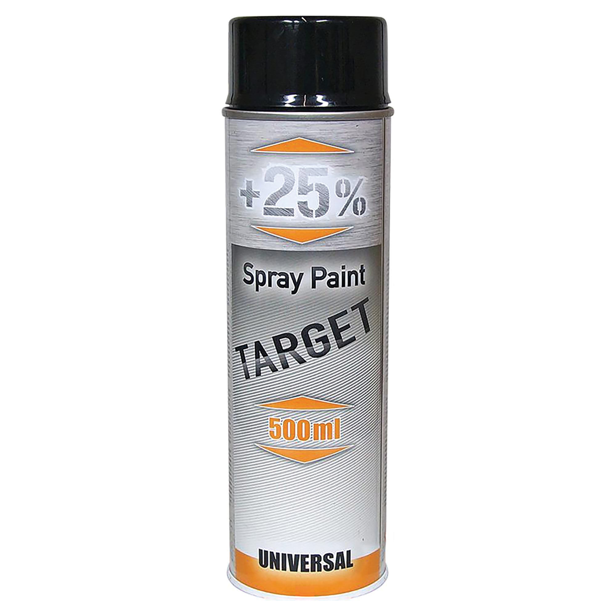 SMALTO SPRAY SINTETICO MOTIP TARGET RAL9005 NERO LUCIDO 500 ml 2,5-3,5 ...