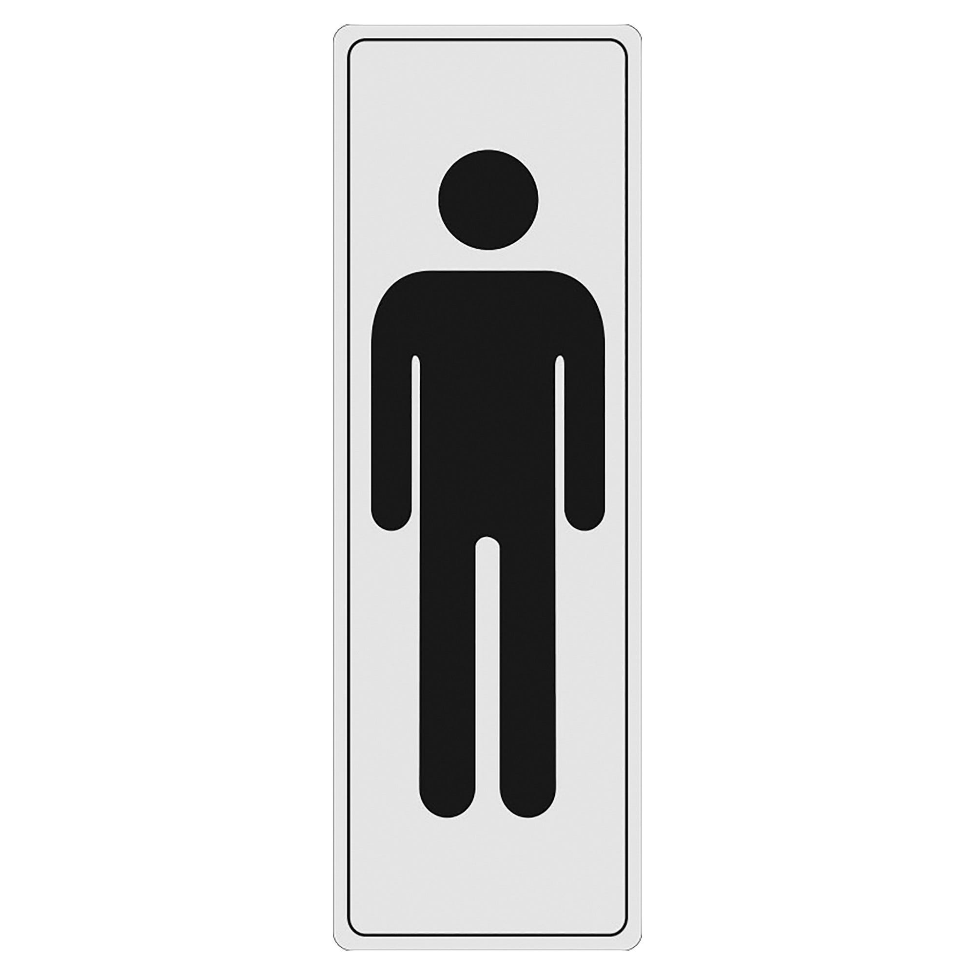 ADESIVO CON SIMBOLO WC UOMO IN PVC 15x5 cm