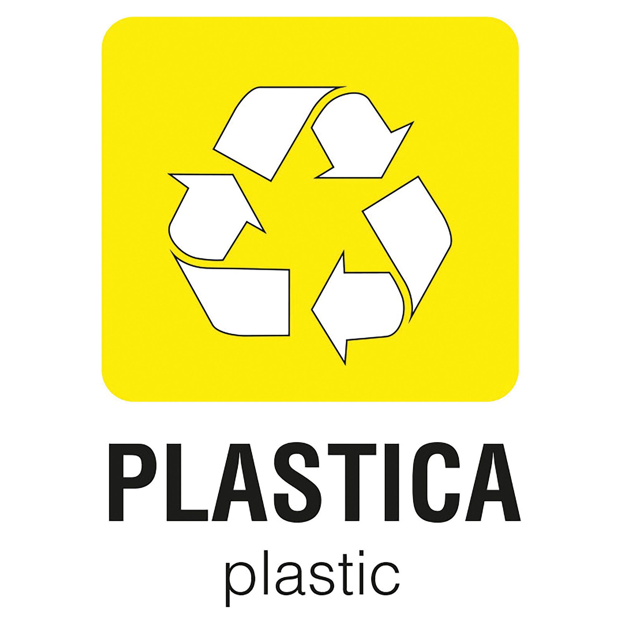 ADESIVO RIFIUTI PLASTICA ITALIANO/INGL. IN PVC 15x20 cm