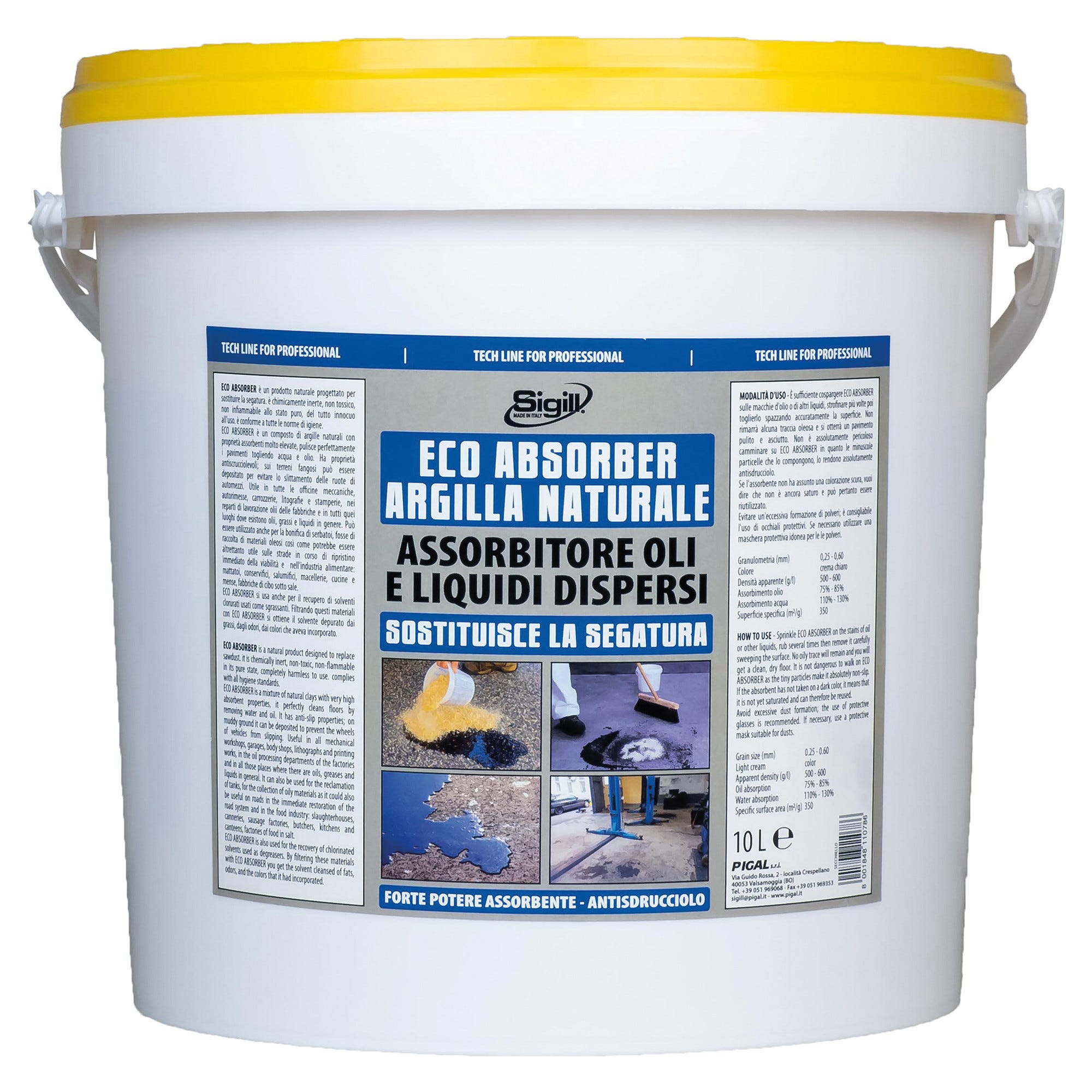 ARGILLA NATURALE ASSORBI LIQUIDI SIGILL SOSTITUISCE LA SEGATURA SECCHIO ...