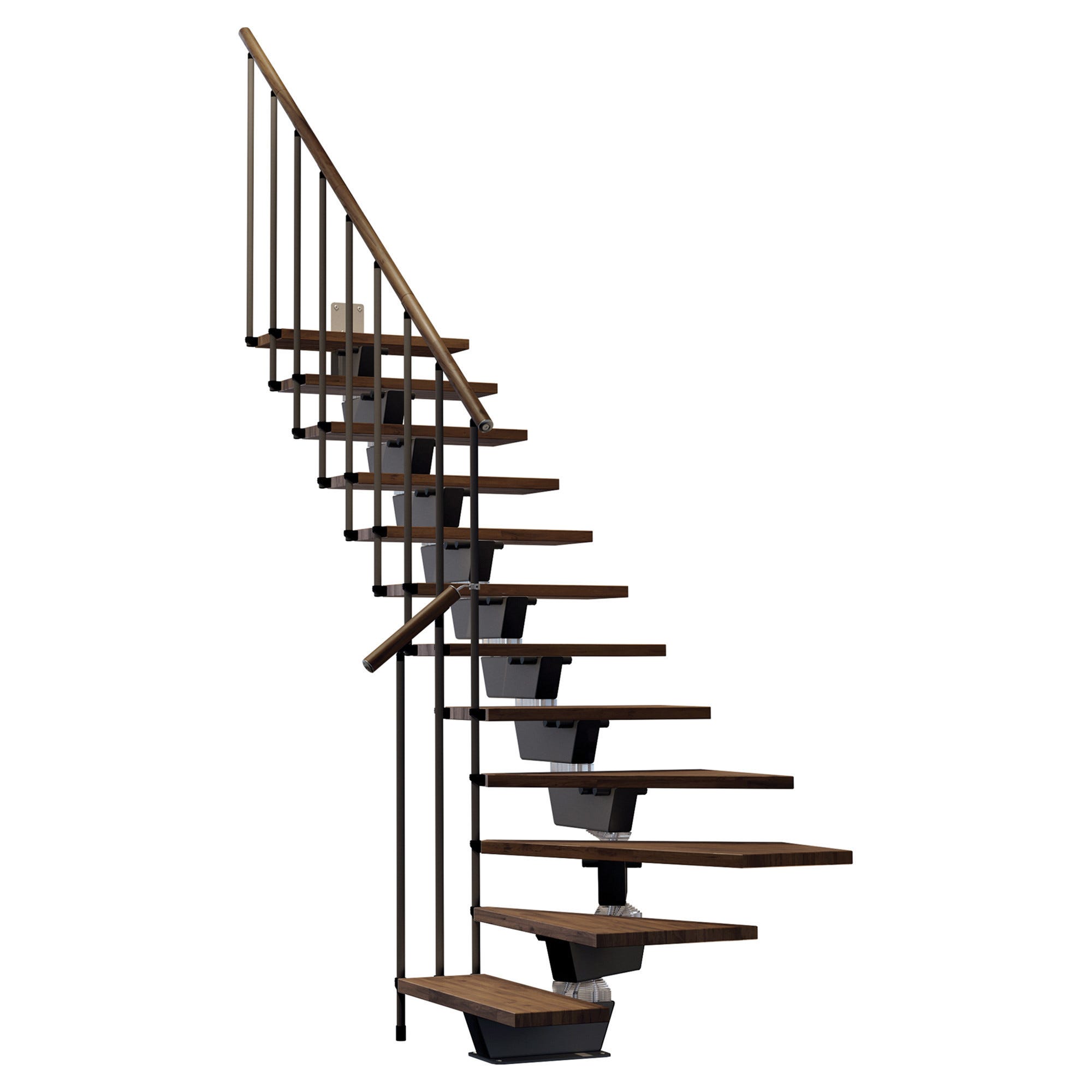 SCALA A GIORNO MAXI A L (UN GIRO) 12 GRADINI IN LEGNO DI FAGGIO NOCE ...