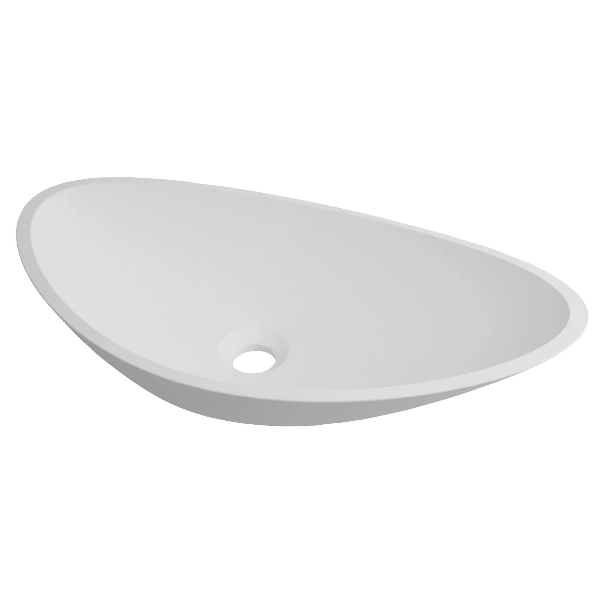 LAVABO APPOGGIO EDMONTON IN MINERALMARMO BIANCO OPACO TRIANGOLARE 56 ...