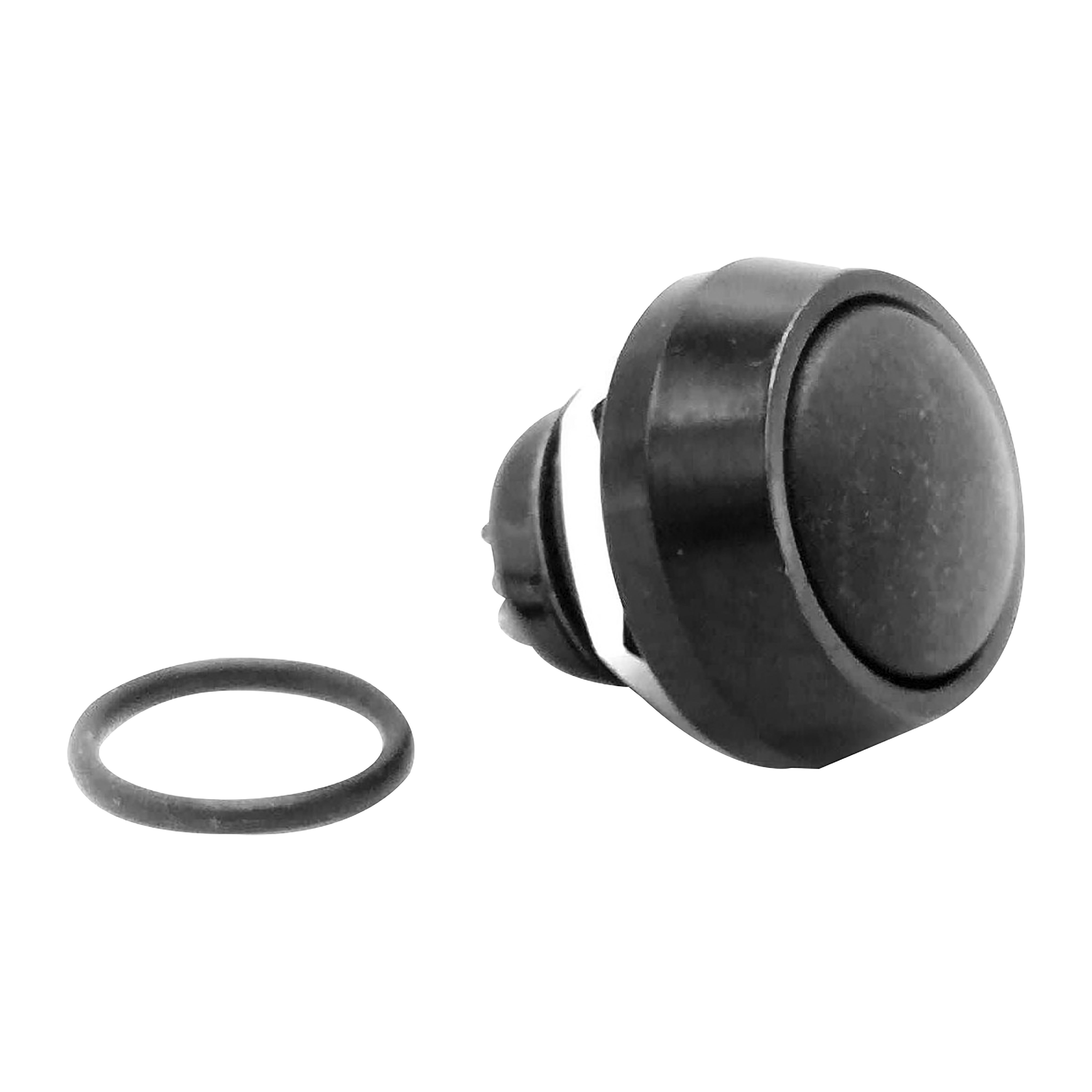 PULSANTE STAGNO A PANNELLO Ø 16 mm 0,4A COLORE NERO TERMINALI A SALDARE 60V