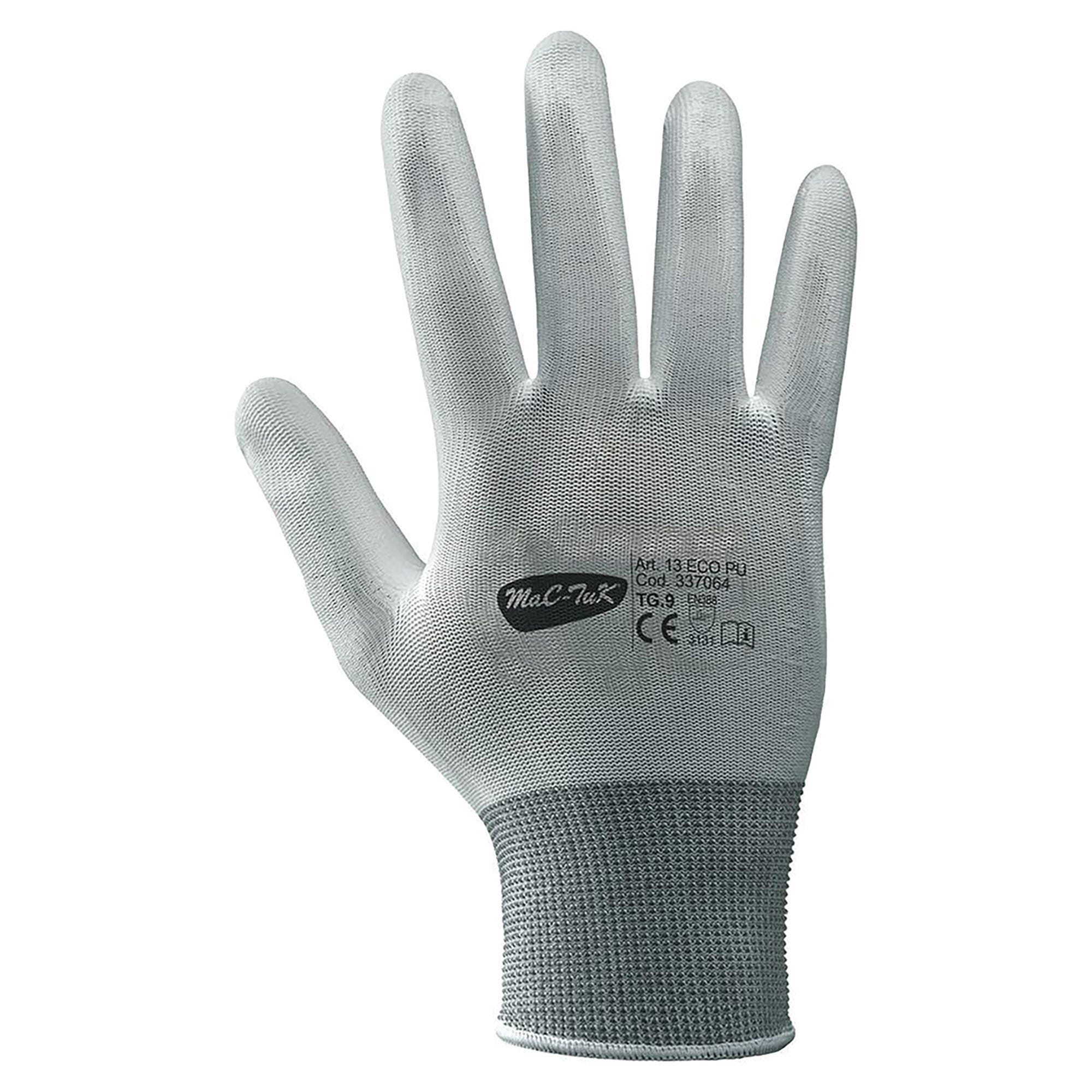 GUANTO FILO POLIESTERE TAGLIA 9 PALMO IN POLIURETANO PER PITTURA E ...