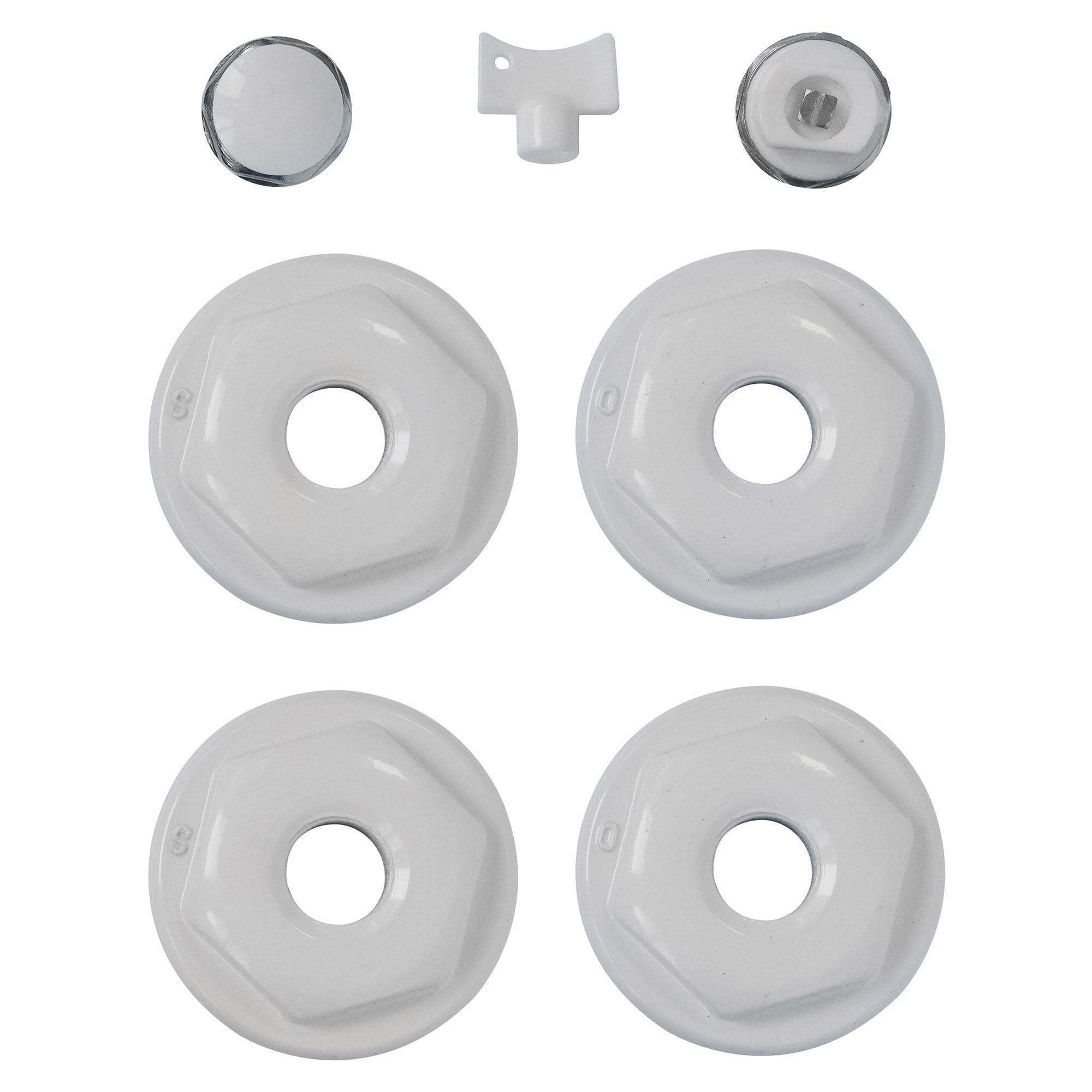 KIT TAPPI TECOM PER RADIATORI ACCIAIO 1''1/4x3/8'' BIANCO