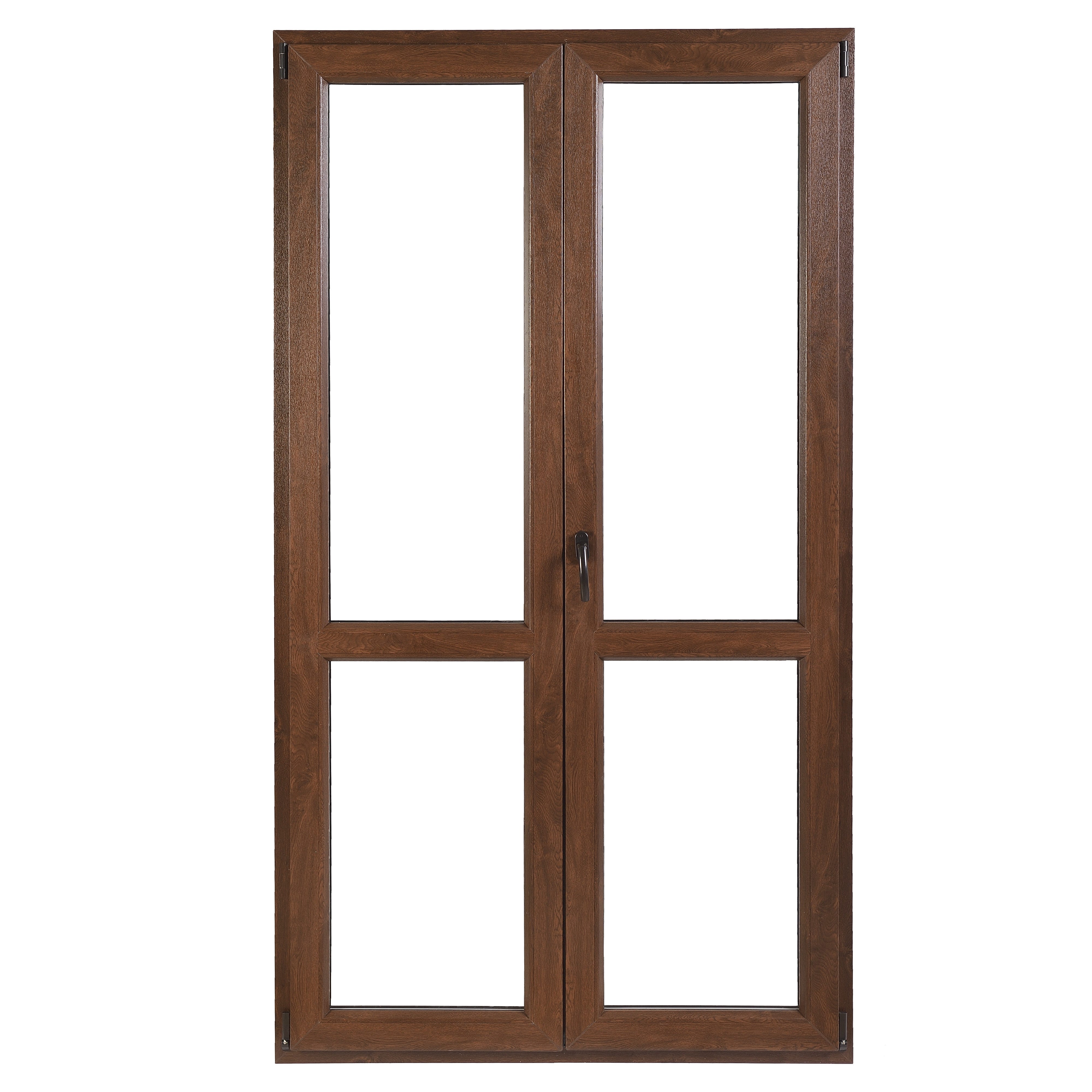 PORTA FINESTRA IN PVC NOCE 2 ANTE CON SERRATURA 120x220 cm (LxH)