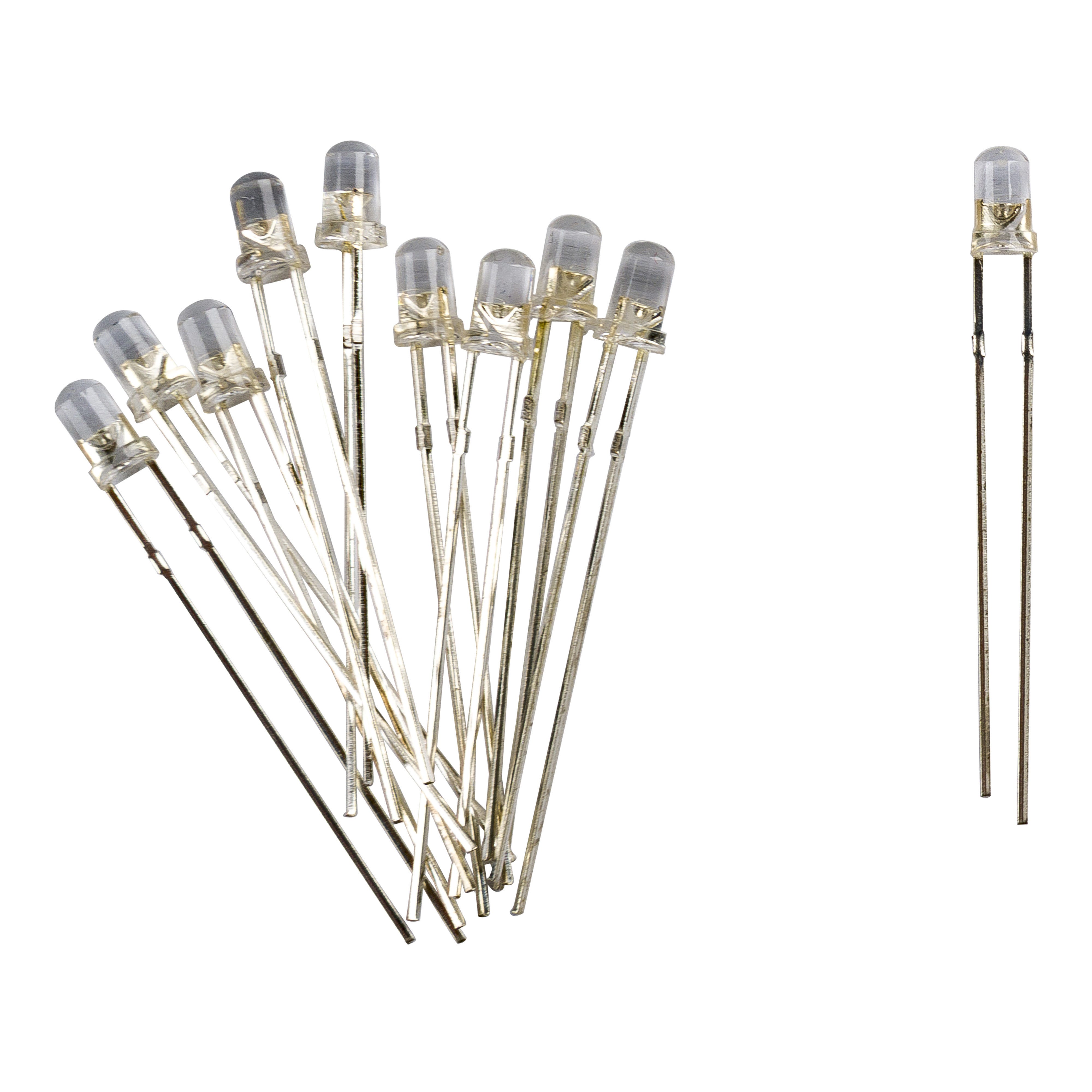 10 LED 3 mm ALTA LUMINOSITA' COLORE BLU 1,5-3V