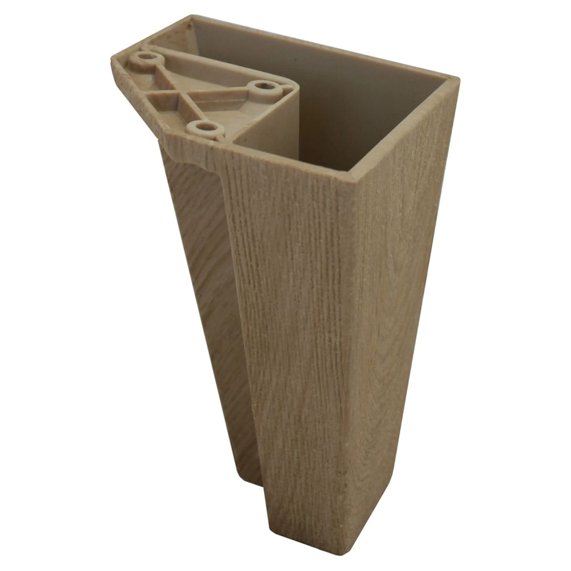 PIEDE PER MOBILE FISSO PORTATA 150 kg 120x78x78 mm ABS LEGNO CHIARO