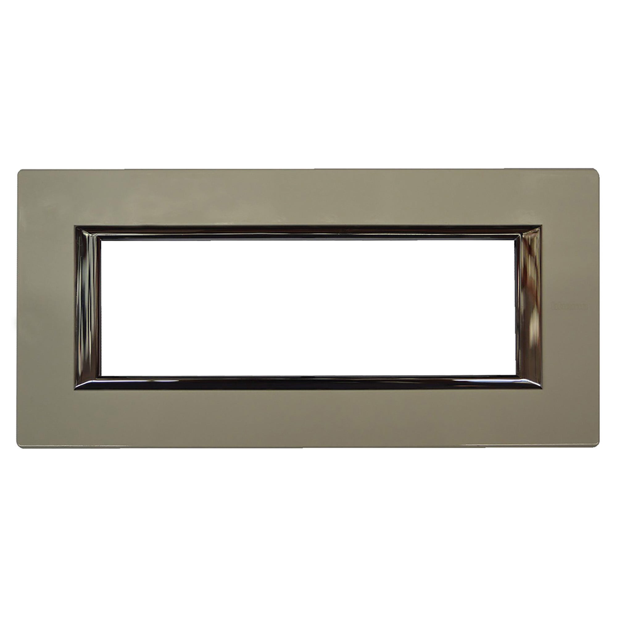 PLACCA RETTANGOLARE 6 MODULI BTICINO AXOLUTE COLOR BIANCO LIMOGES