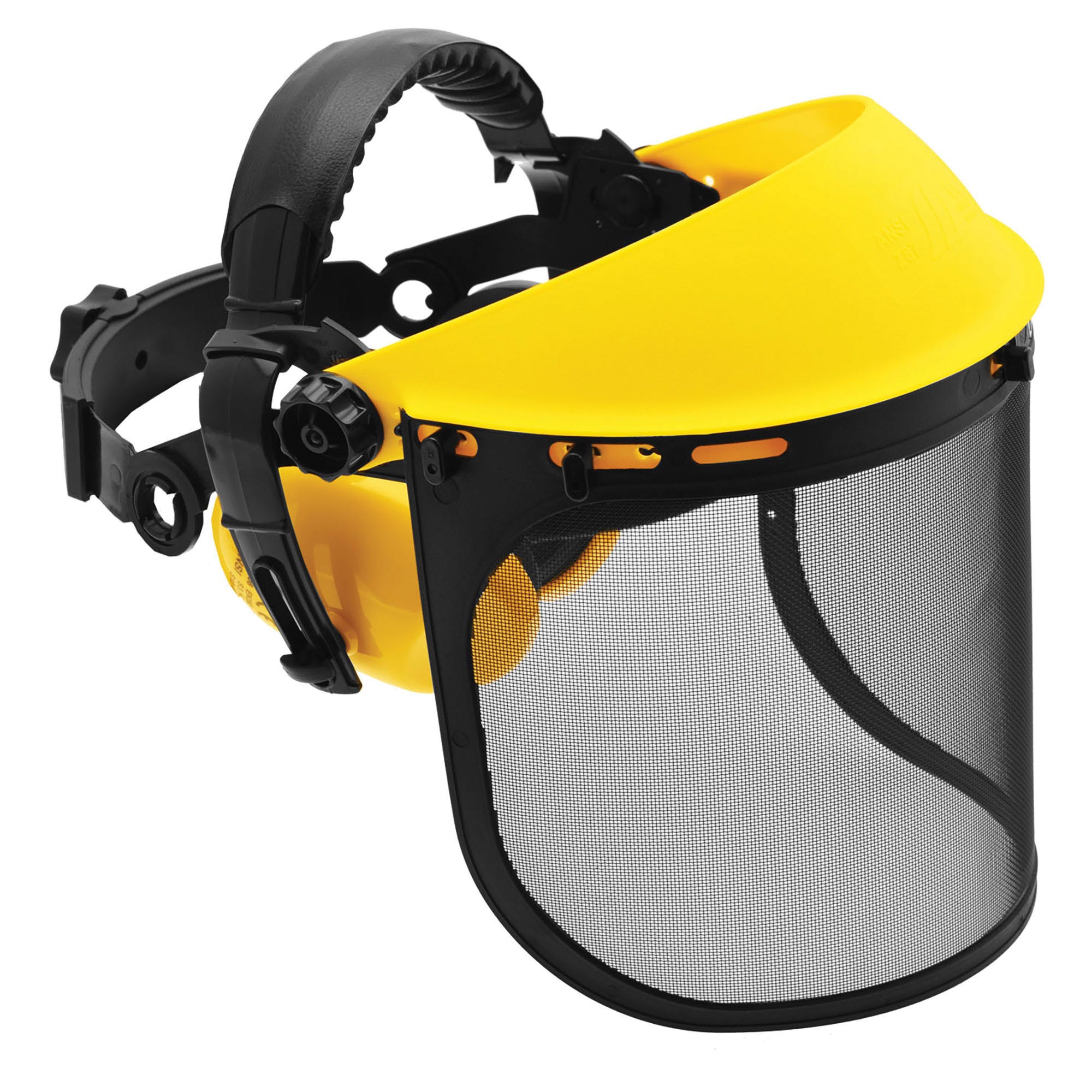 CUFFIA ANTIRUMORE CON VISIERA IN RETE DI METALLO