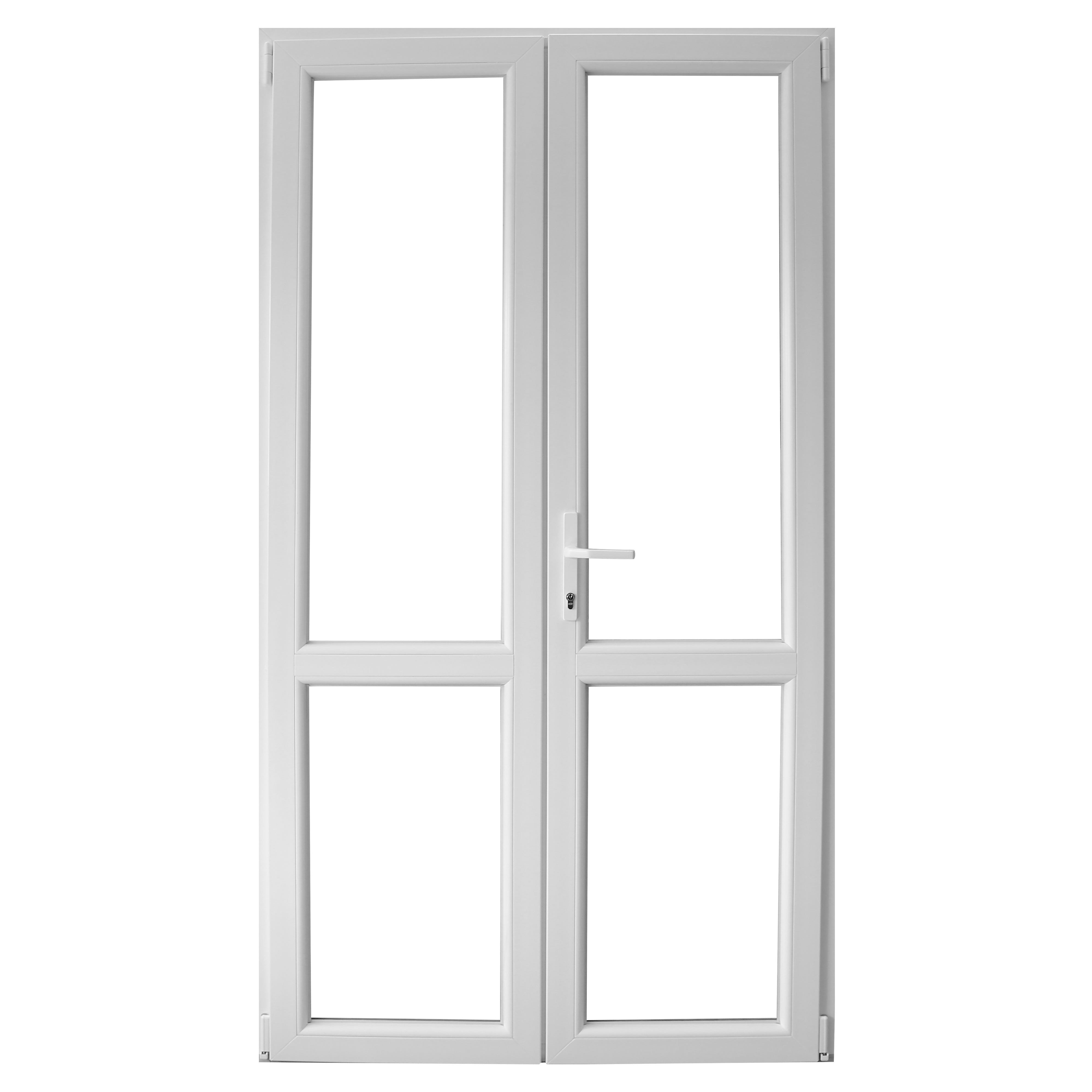 PORTA FINESTRA IN PVC BIANCA 2 ANTE CON SERRATURA 120x220 cm (LxH ...