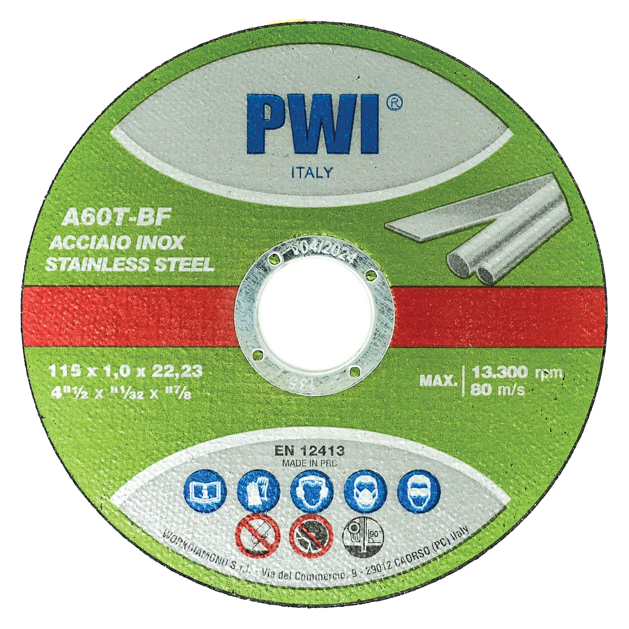 100 DISCHI ABRASIVI WORKDIAMOND Ø115 mm SPESSORE 1,0 mm TAGLIO INOX