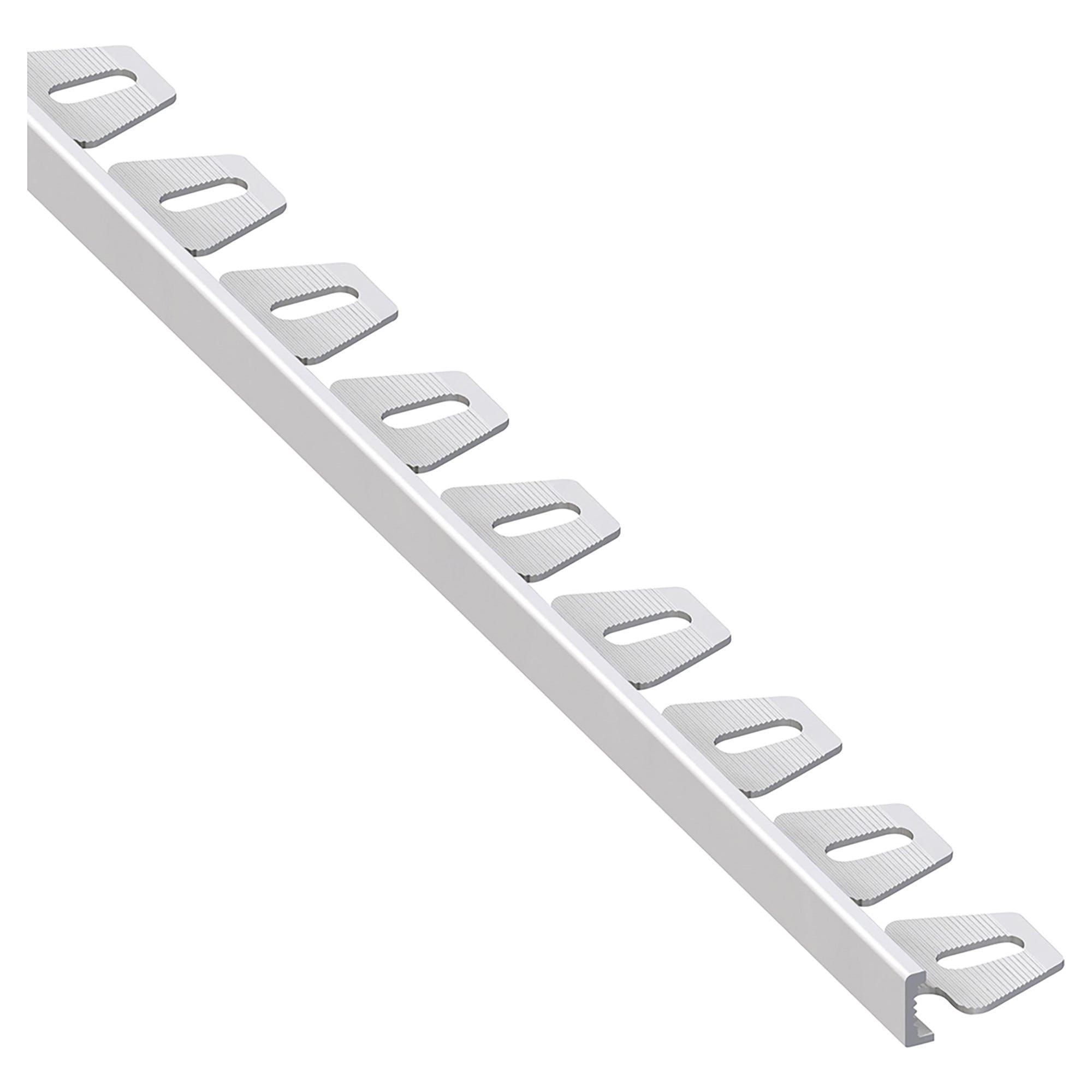 PROFILO TERMINALE A L ALLUMINIO FLEX L250 cm H10 mm ARGENTO