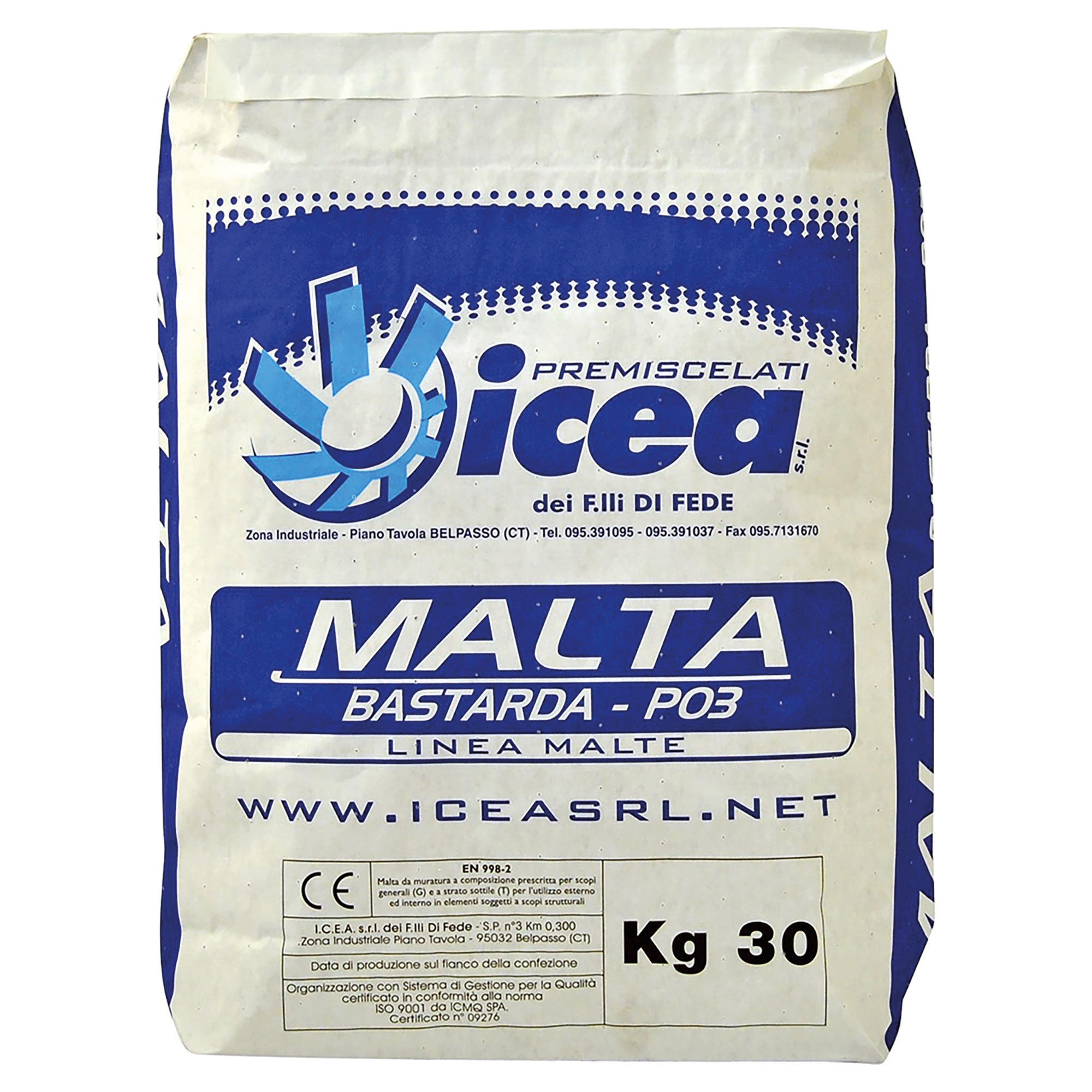 MALTA BASTARDA I.C.E.A 25 kg PER ALLETTAMENTO E INTONACO INTERNI ED ESTERNI