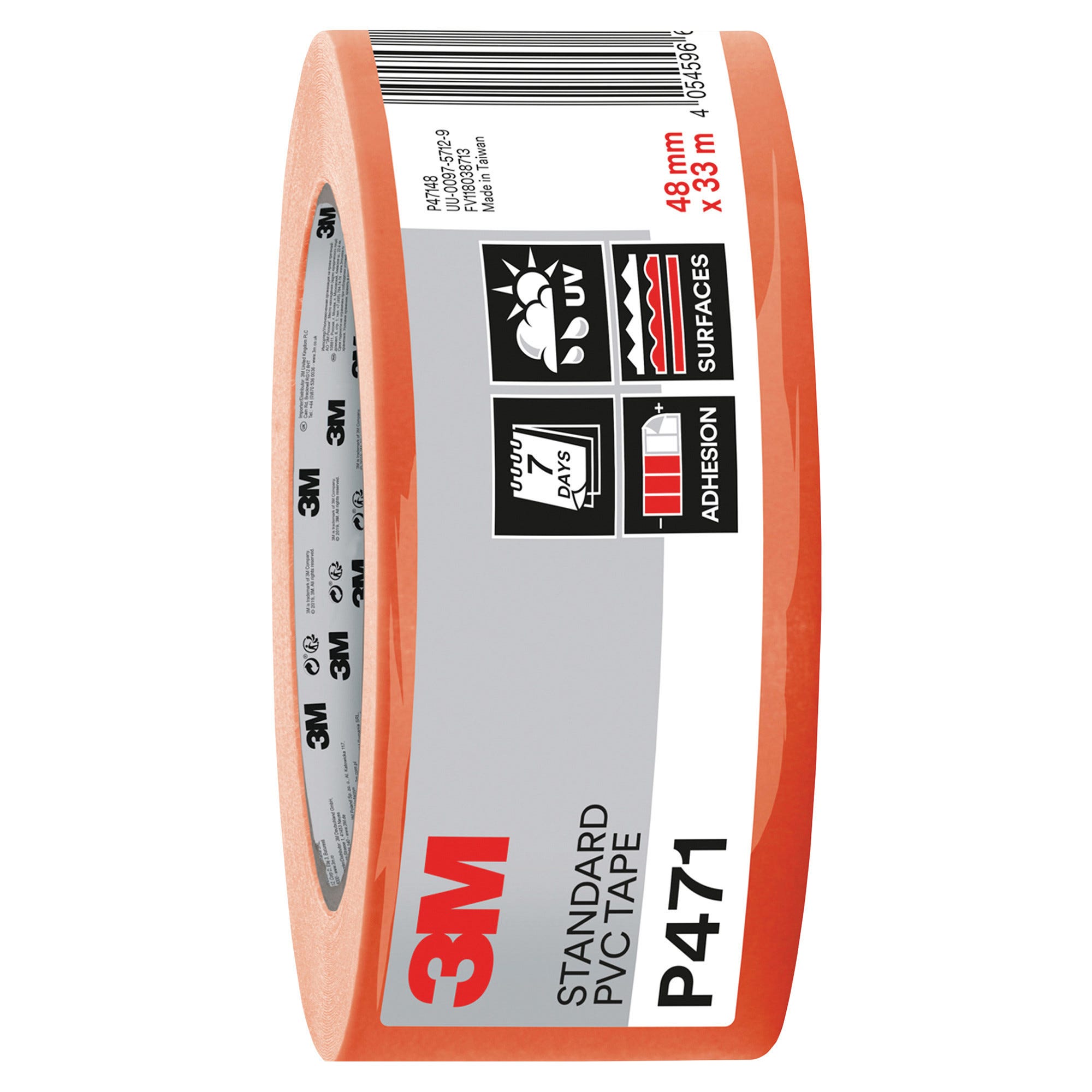 NASTRO RIPARAZIONE 3M P471 48mm x 33m ARANCIO IN PVC RESISTE A UV TUTTE ...