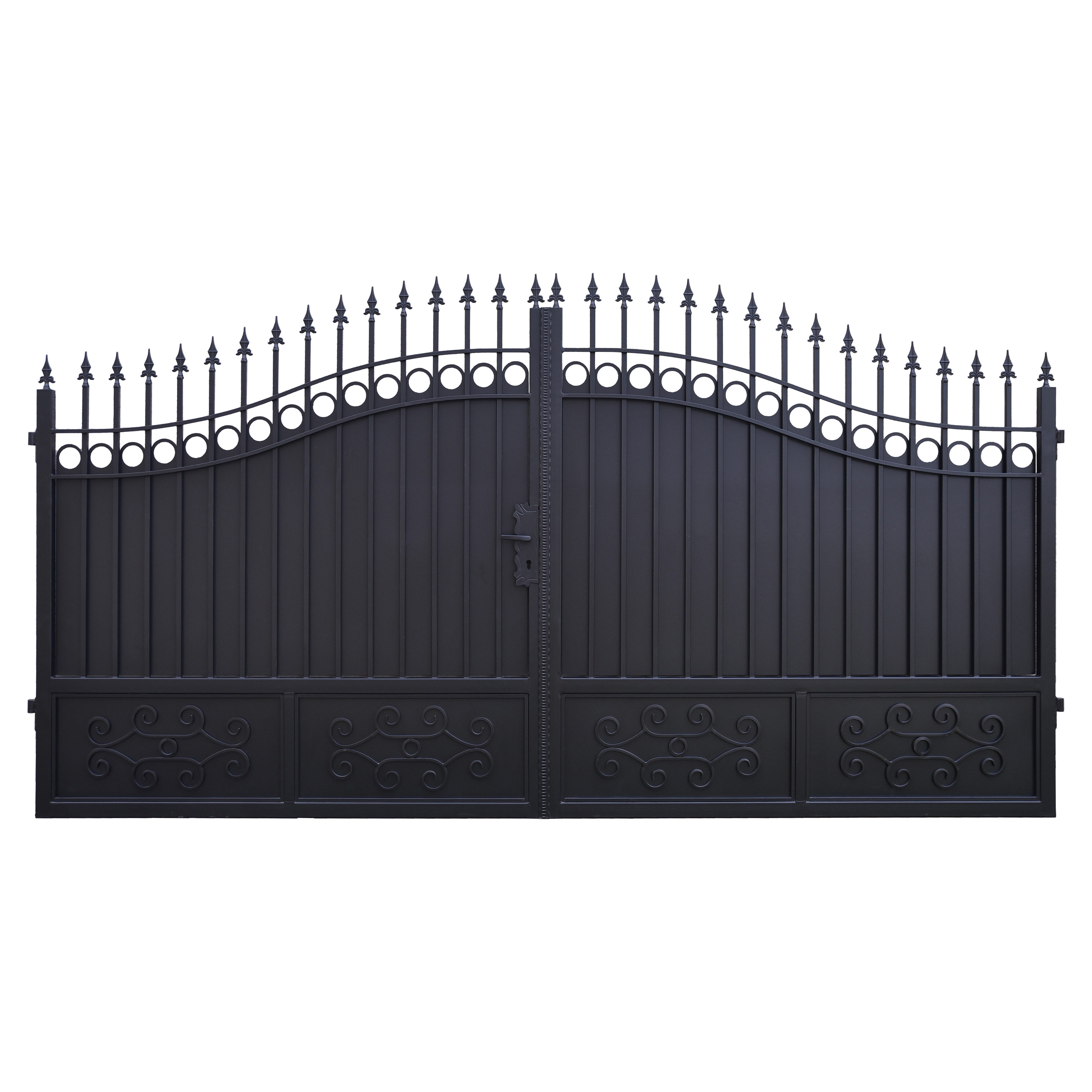 CANCELLO DIOGENE 400x210 cm (LxH) ZINCATO VERNICIATO NERO ...