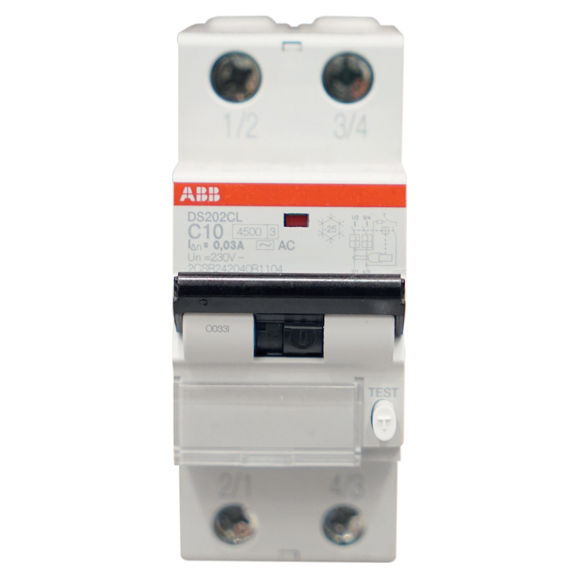 INTERRUTTORE MAGNETOTERMICO ABB DIFFERENZIALE 2P PROTETTI 16A 4,5 kA ...
