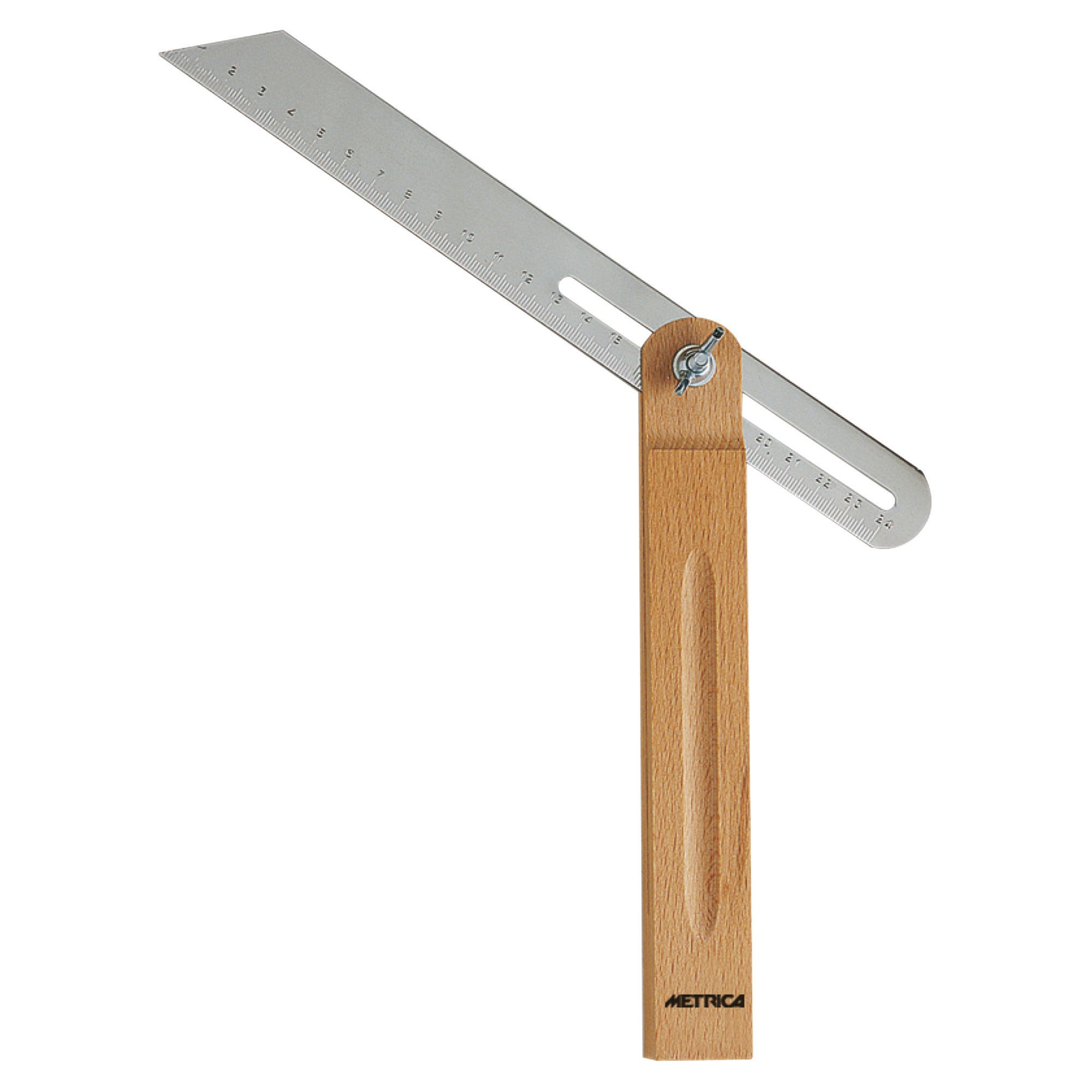 FALSA SQUADRA 25 cm METRICA REGOLABILE MANICO LEGNO | Tecnomat