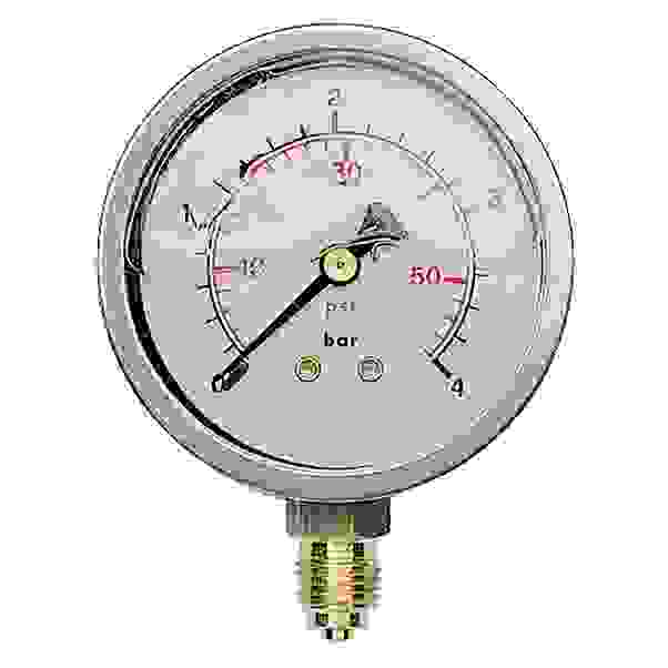 MANOMETRO RADIALE Ø 63 mm IN BAGNO DI GLICERINA ATTACCO 1/4''