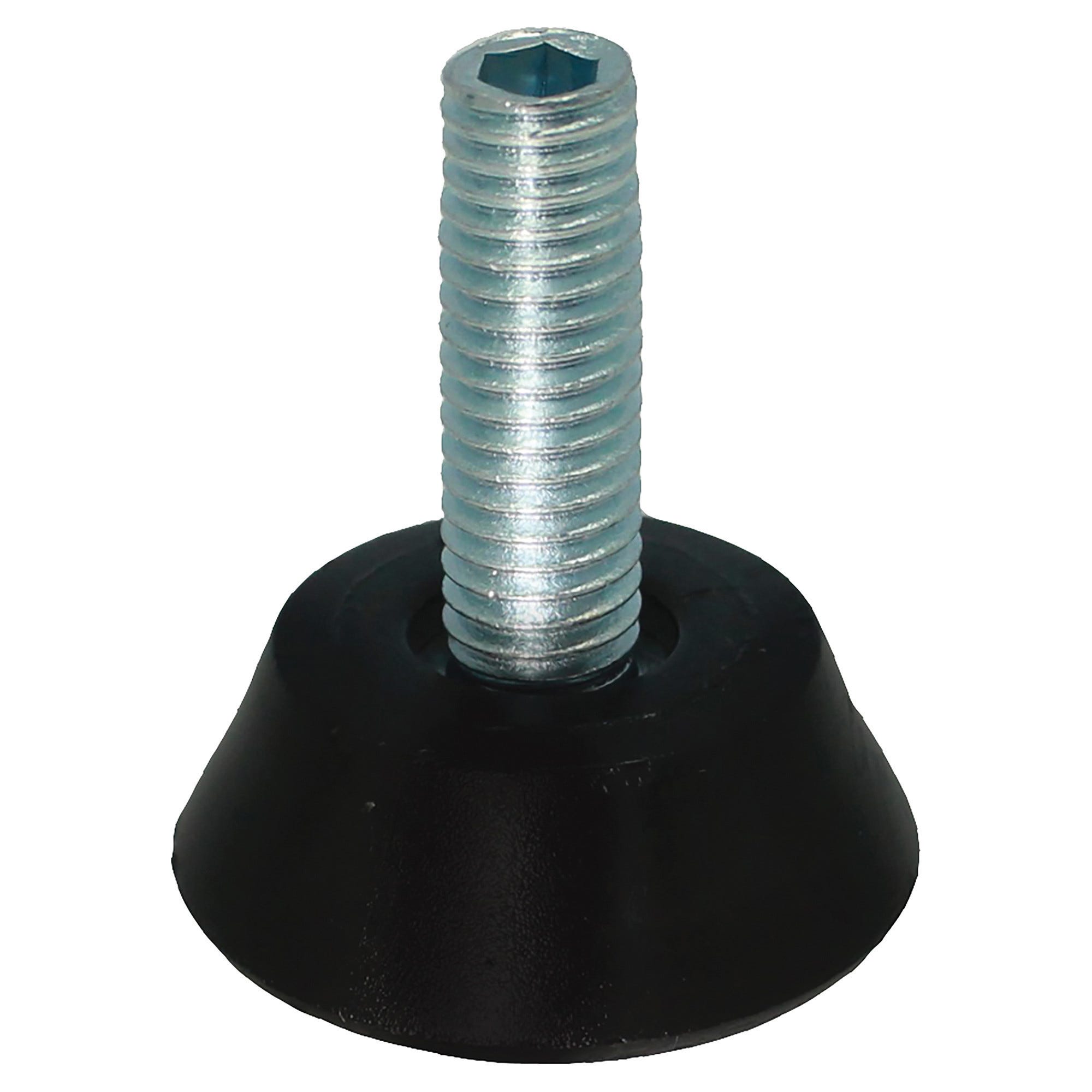 PIEDE PER MOBILE REGOLABILE PERNO M10 Ø 30 mm H 10,5 mm ABS NERO